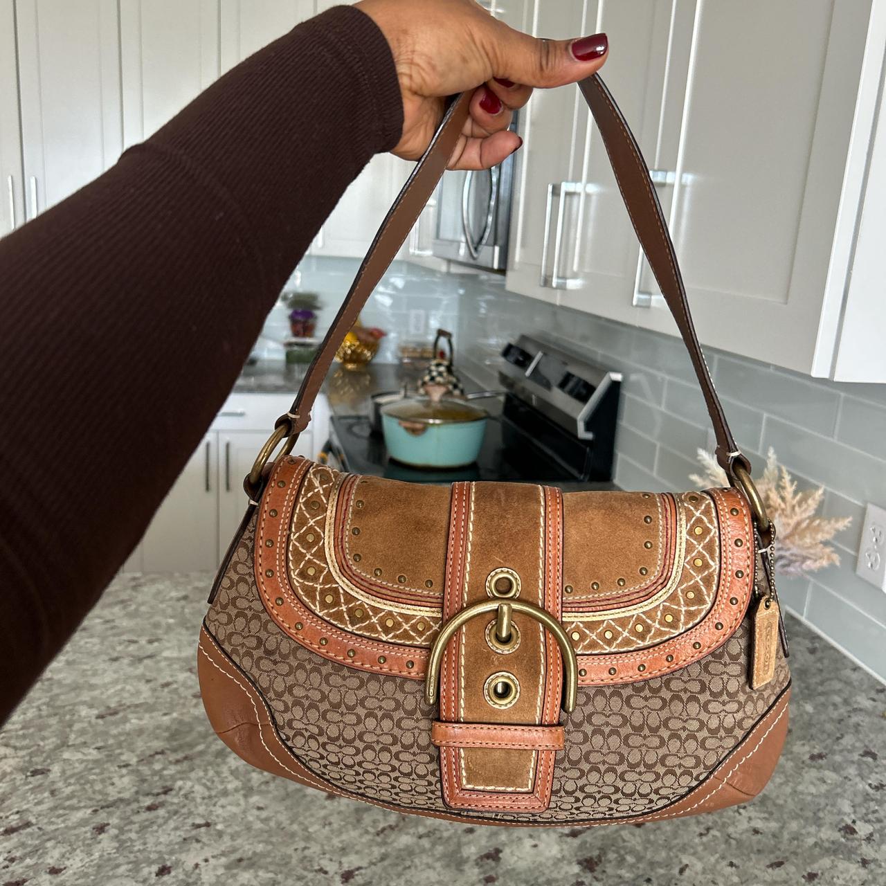 Vintage coach monogram shoulder bag - Depop