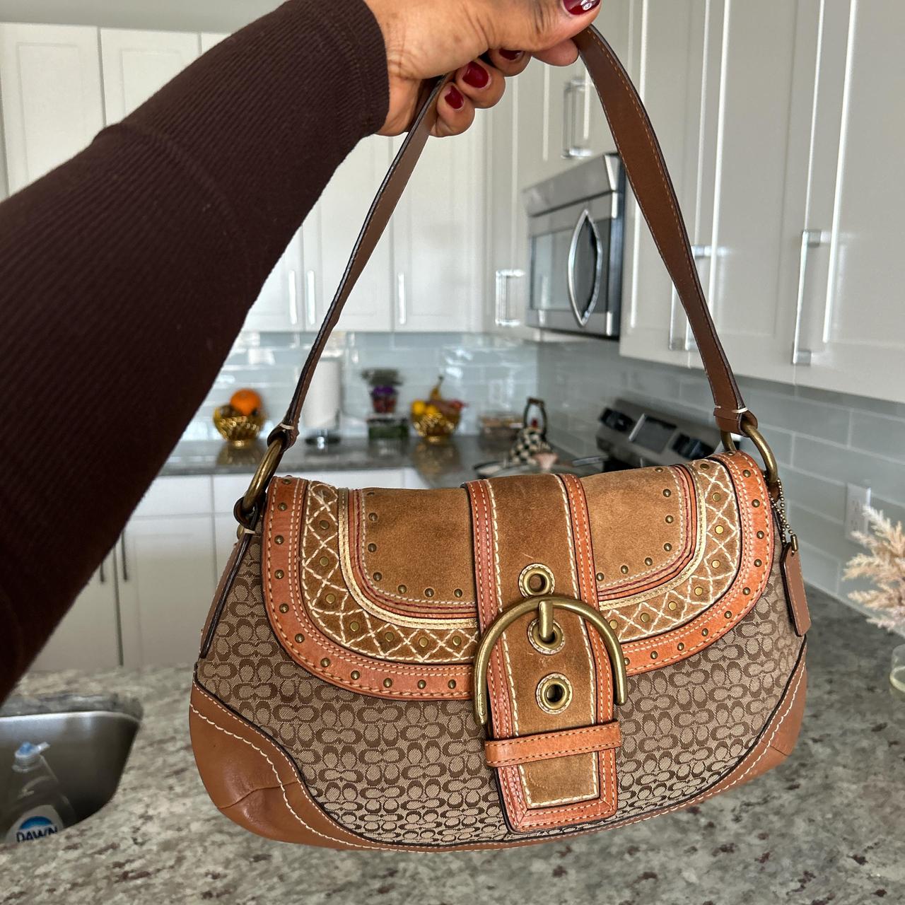 Vintage coach monogram shoulder bag - Depop