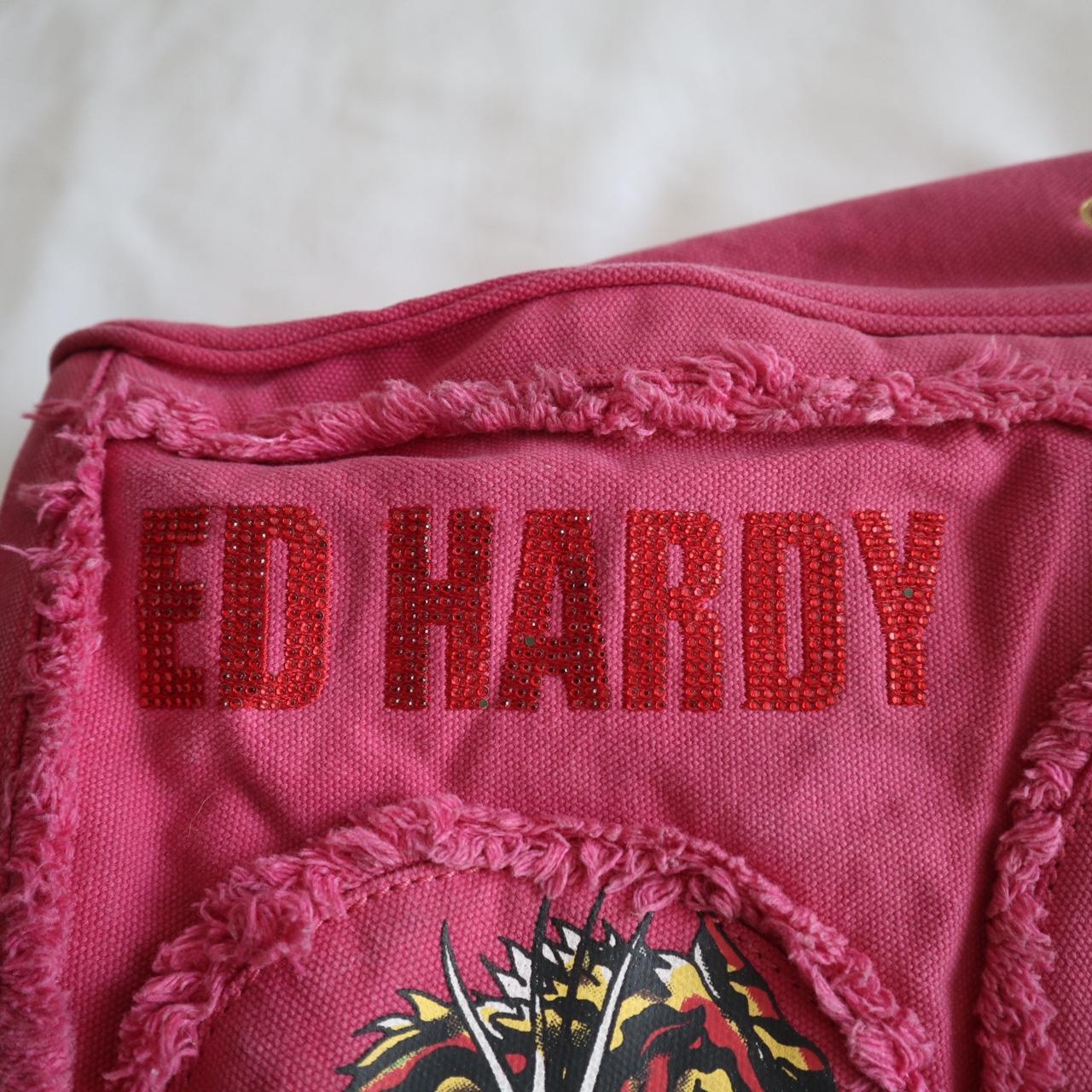 Ed Hardy pink bag ༺☆༻ Some fading in a couple... - Depop