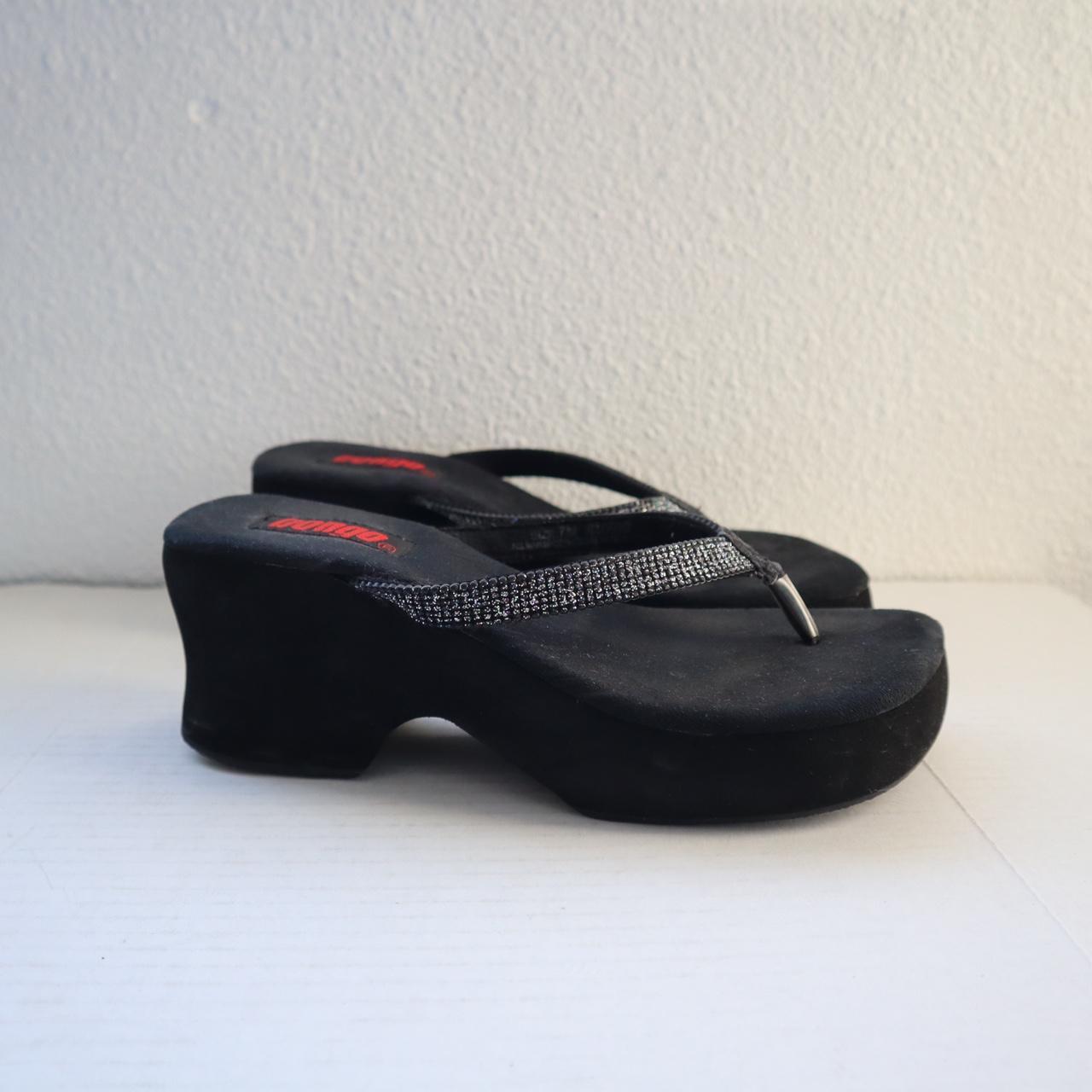 Y2K Bongo black sparkly platform sandals ☆ In... - Depop