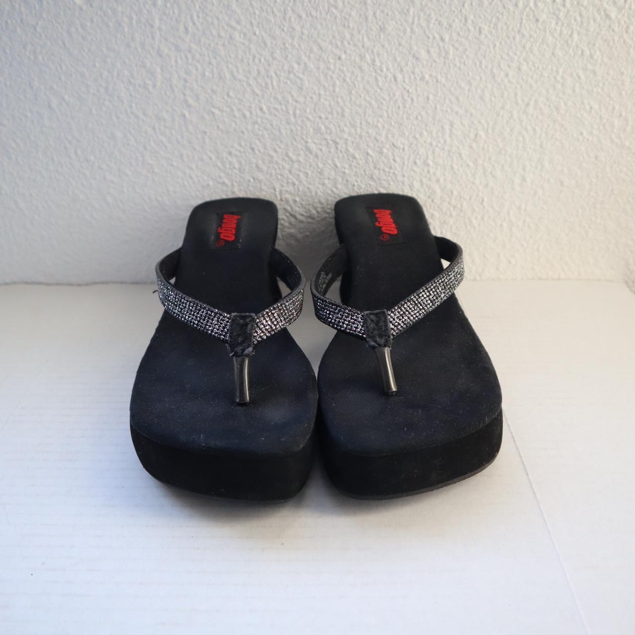 Y2K Bongo black sparkly platform sandals ☆ In... - Depop