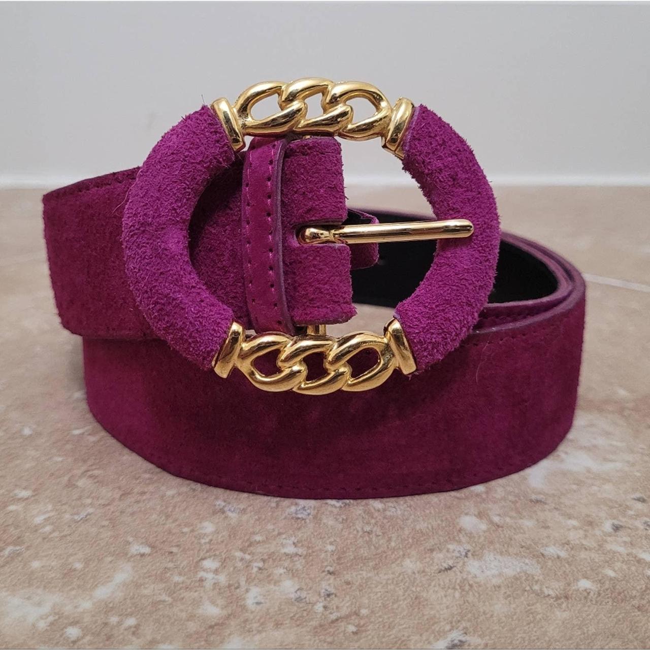 Omega Belt Women's Size Medium Purple Suede Leather... - Depop