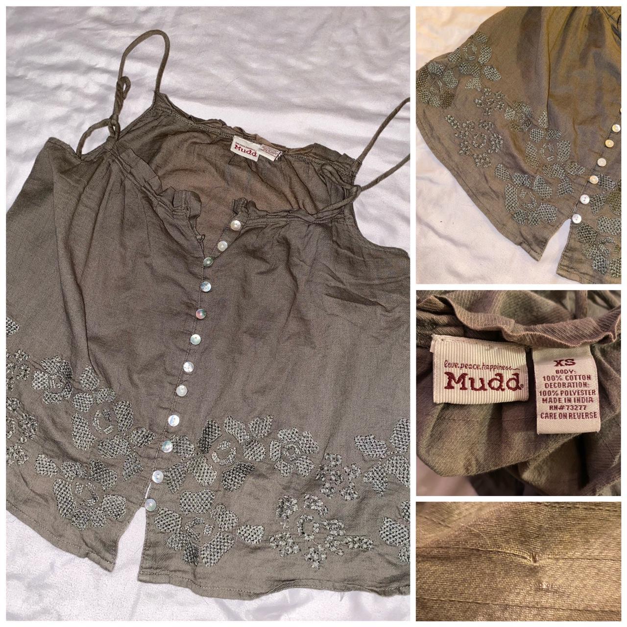 The Perfect Y2K Button Up Forest Green Embroidered... - Depop