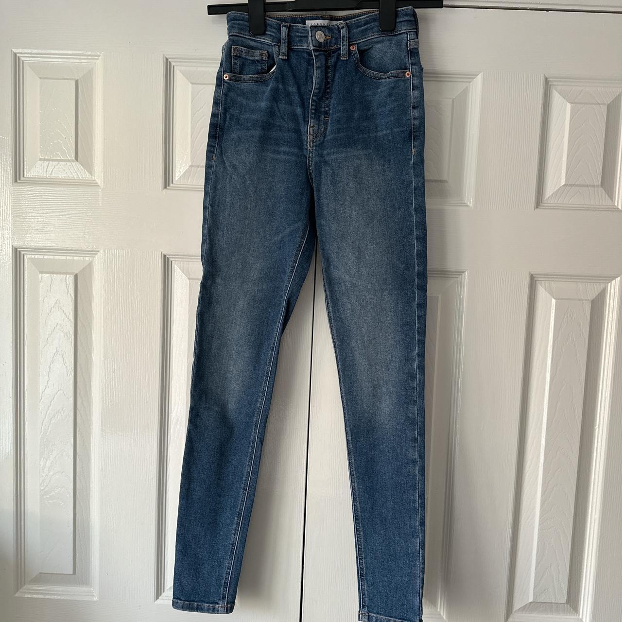 Topshop - blue ‘Jamie’ high-waisted skinny jeans.... - Depop