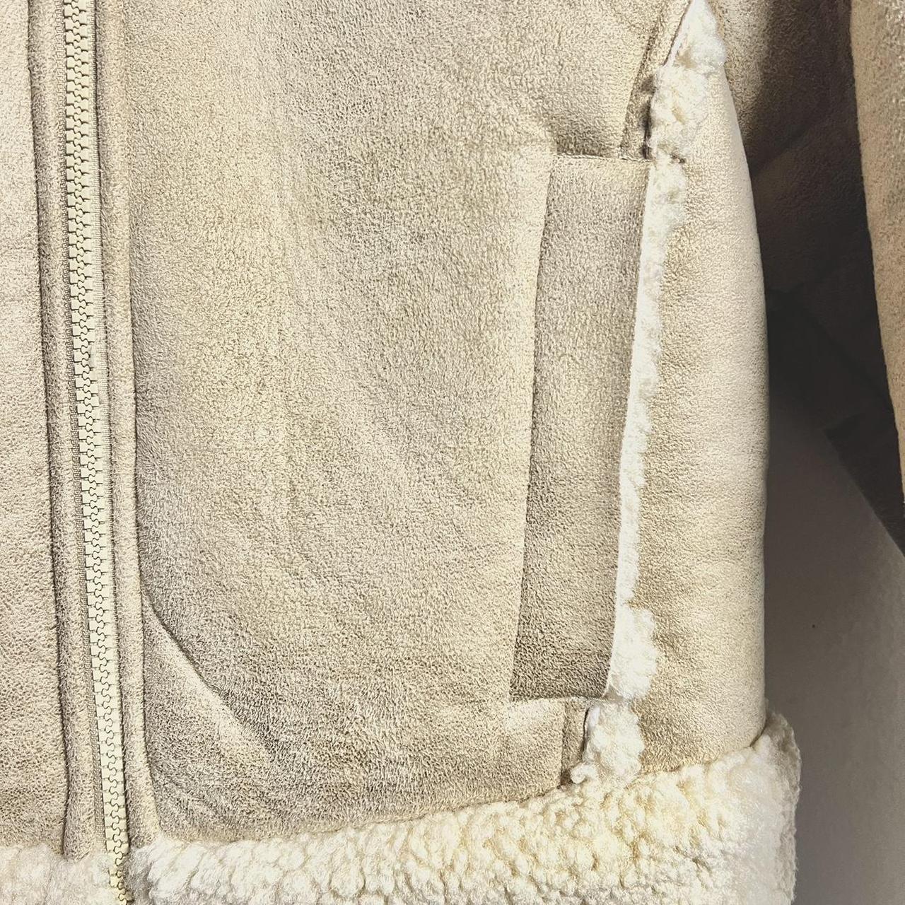 Abercrombie & Fitch Shearling Vegan Swede Jacket... - Depop