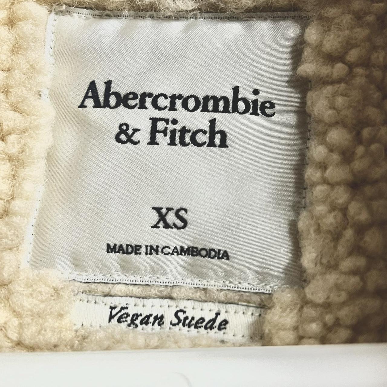 Abercrombie & Fitch Shearling Vegan Swede Jacket... - Depop