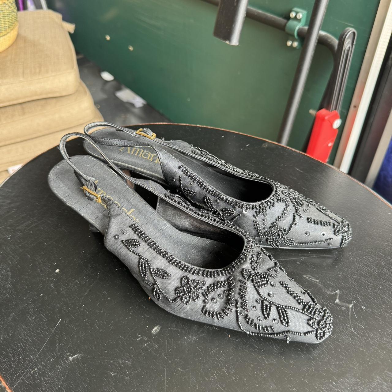 Vintage Beaded Amanda Heels -amazing condition... | Depop
