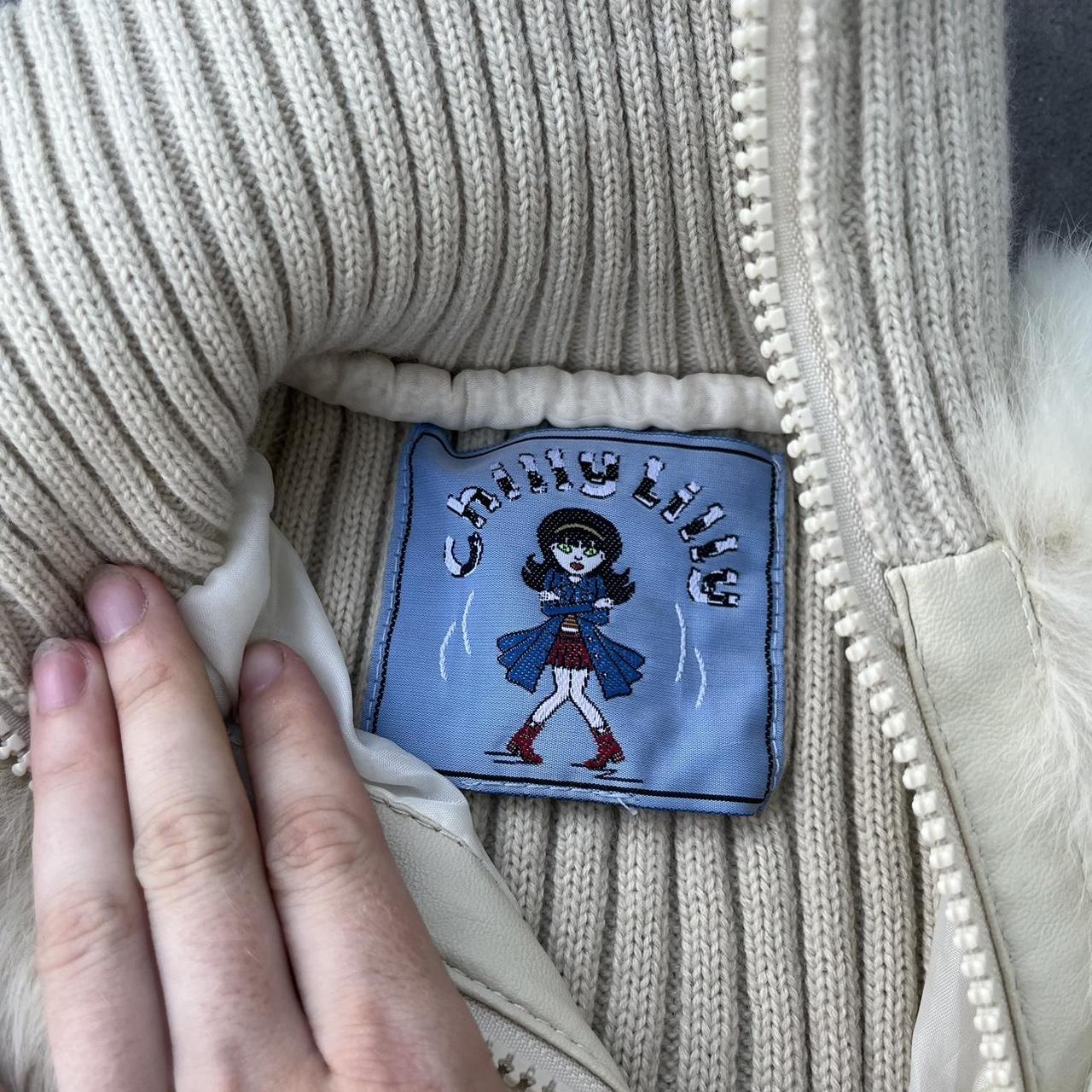 Vintage 90s Chilly Lilly Fur cream coat sweater... - Depop