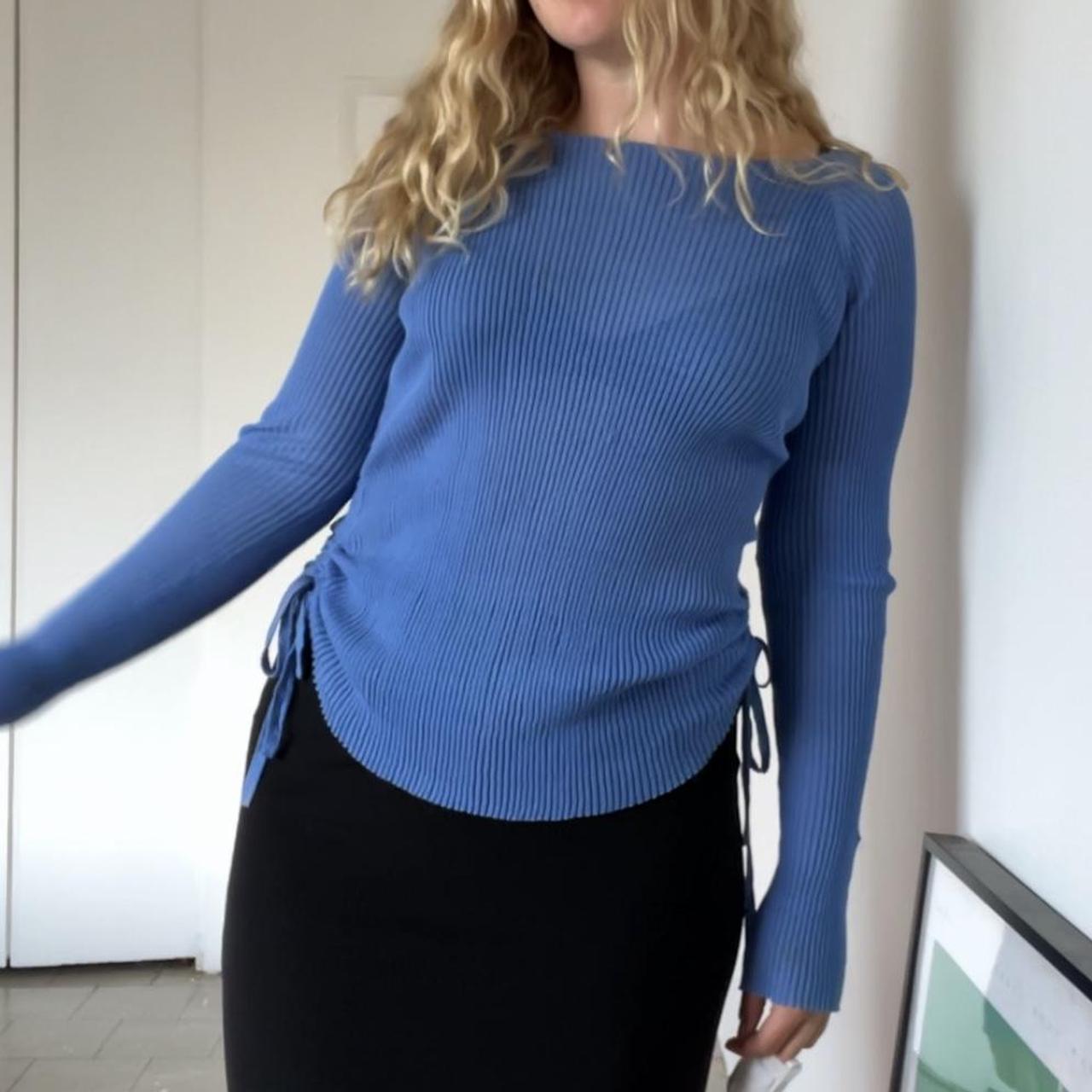 Creatures of Comfort knit top with ruched tie... - Depop