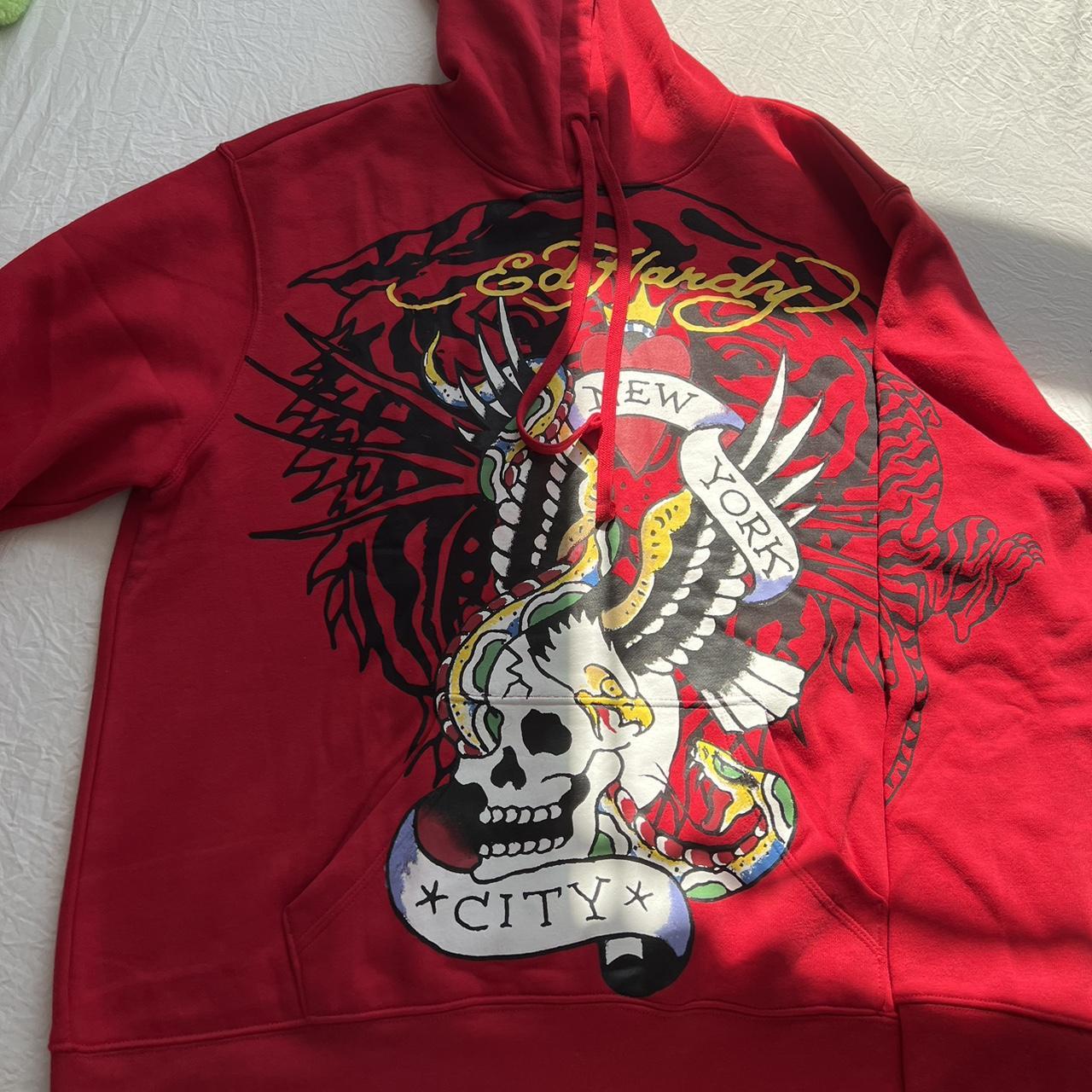 red ed hardy NYC eagle skull hoodie Best selling... - Depop
