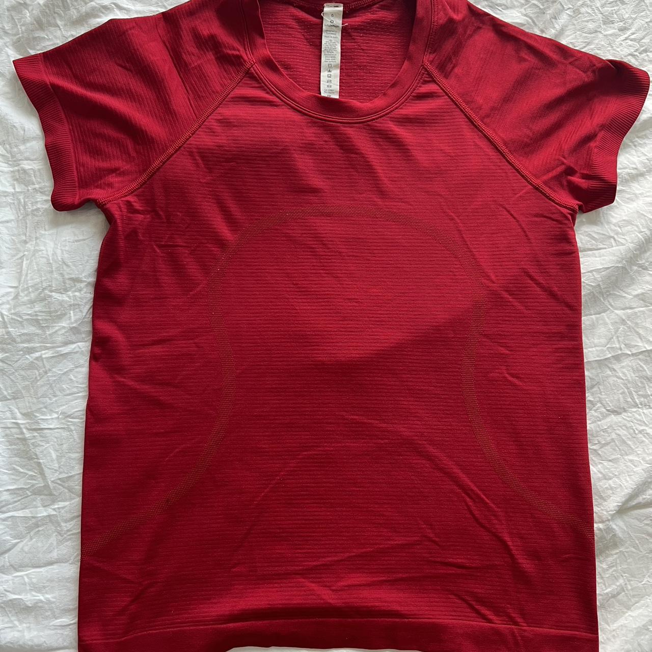 Red lululemon swiftly tech t shirt #lululemon... - Depop