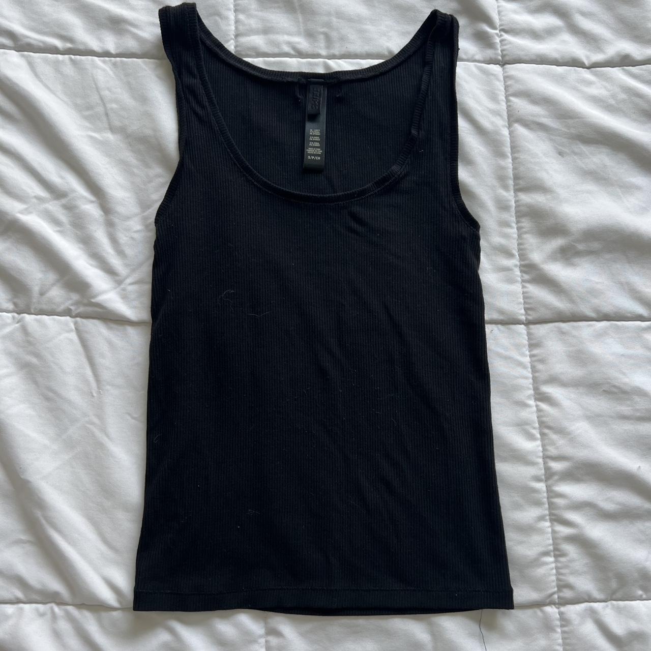 Black skims tank top Skims black long tank... | Depop