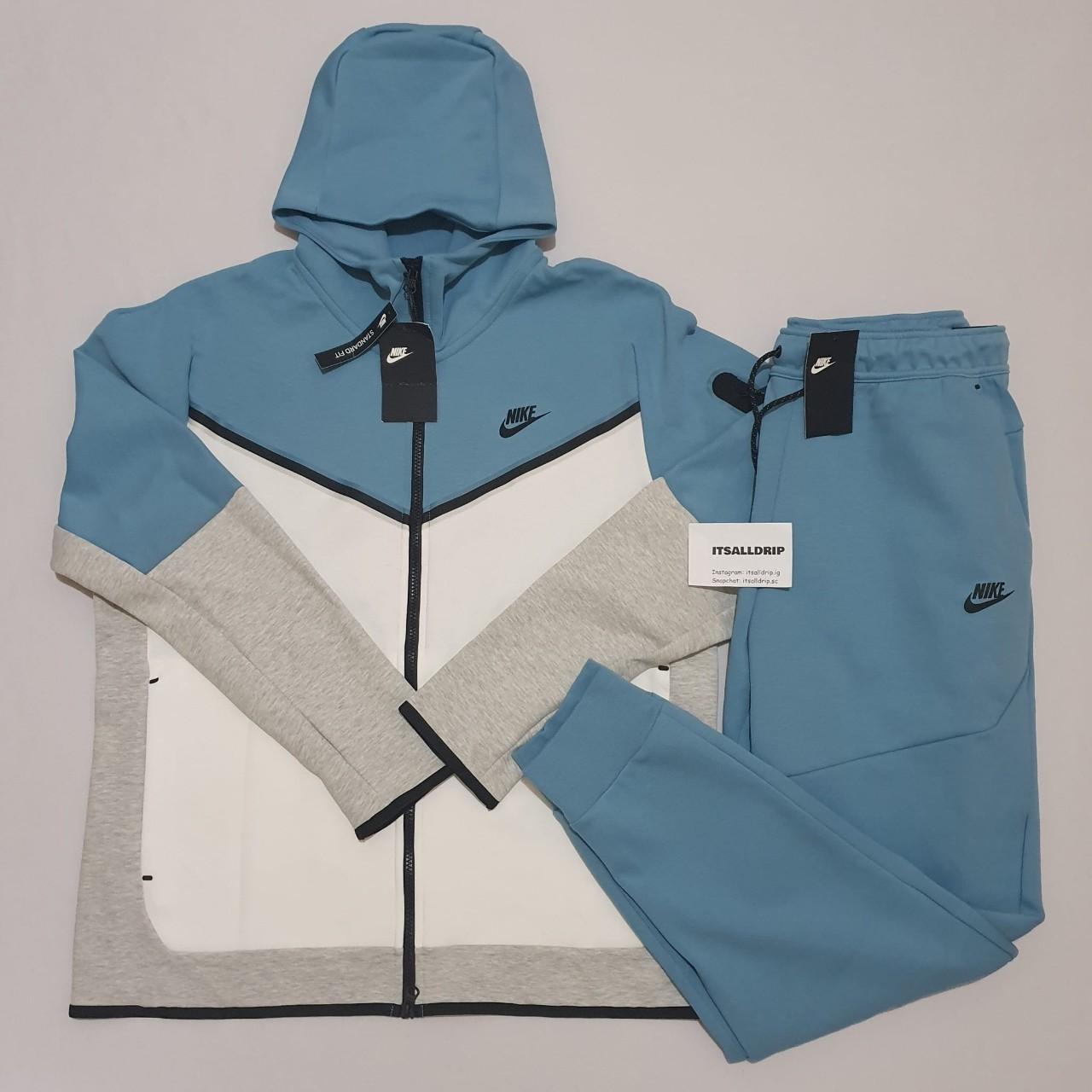 NIKE TECH FLEECE CERULEAN BLUE TRACKSUIT SIZE XL - Depop