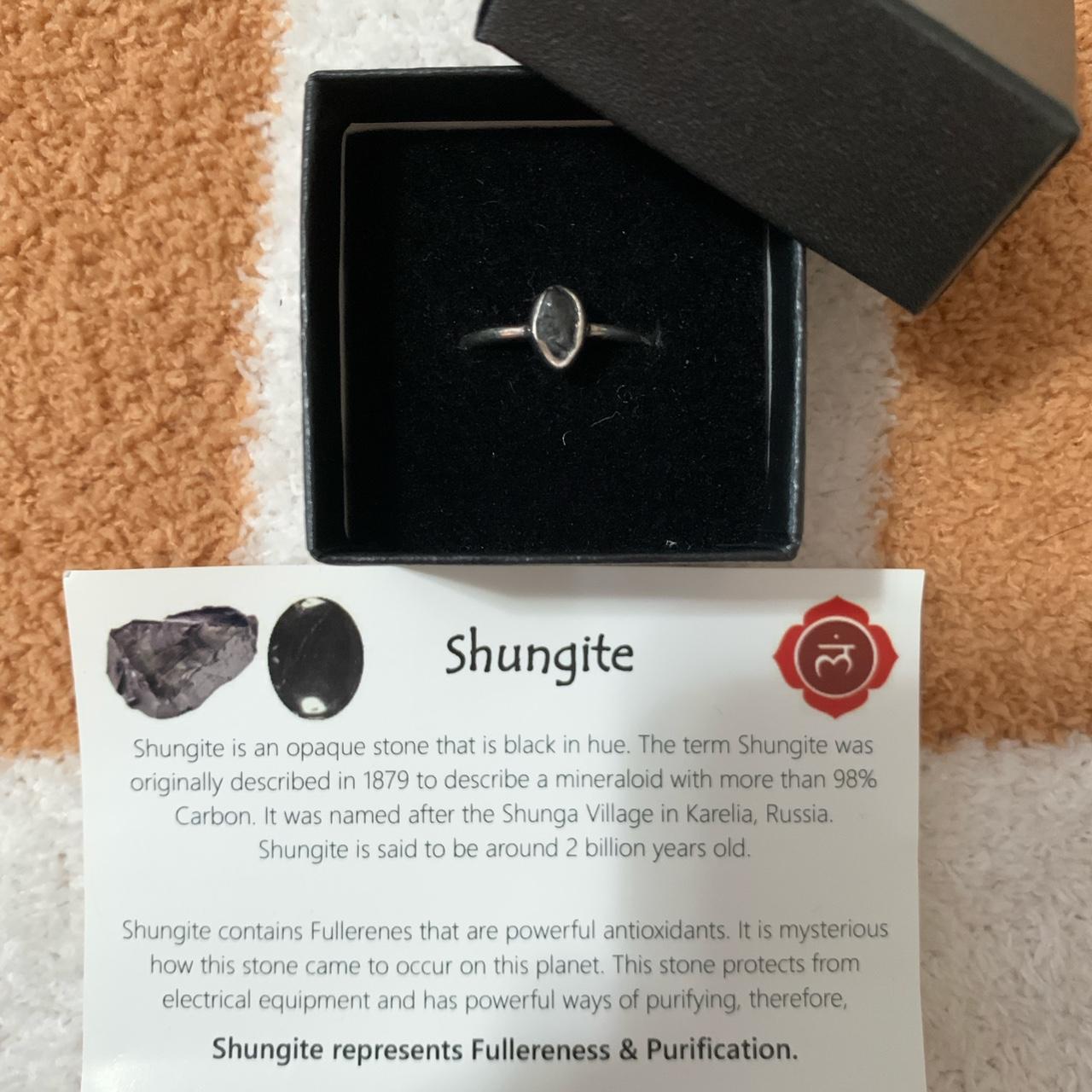 Sterling Silver Shungite ring size 6!... - Depop