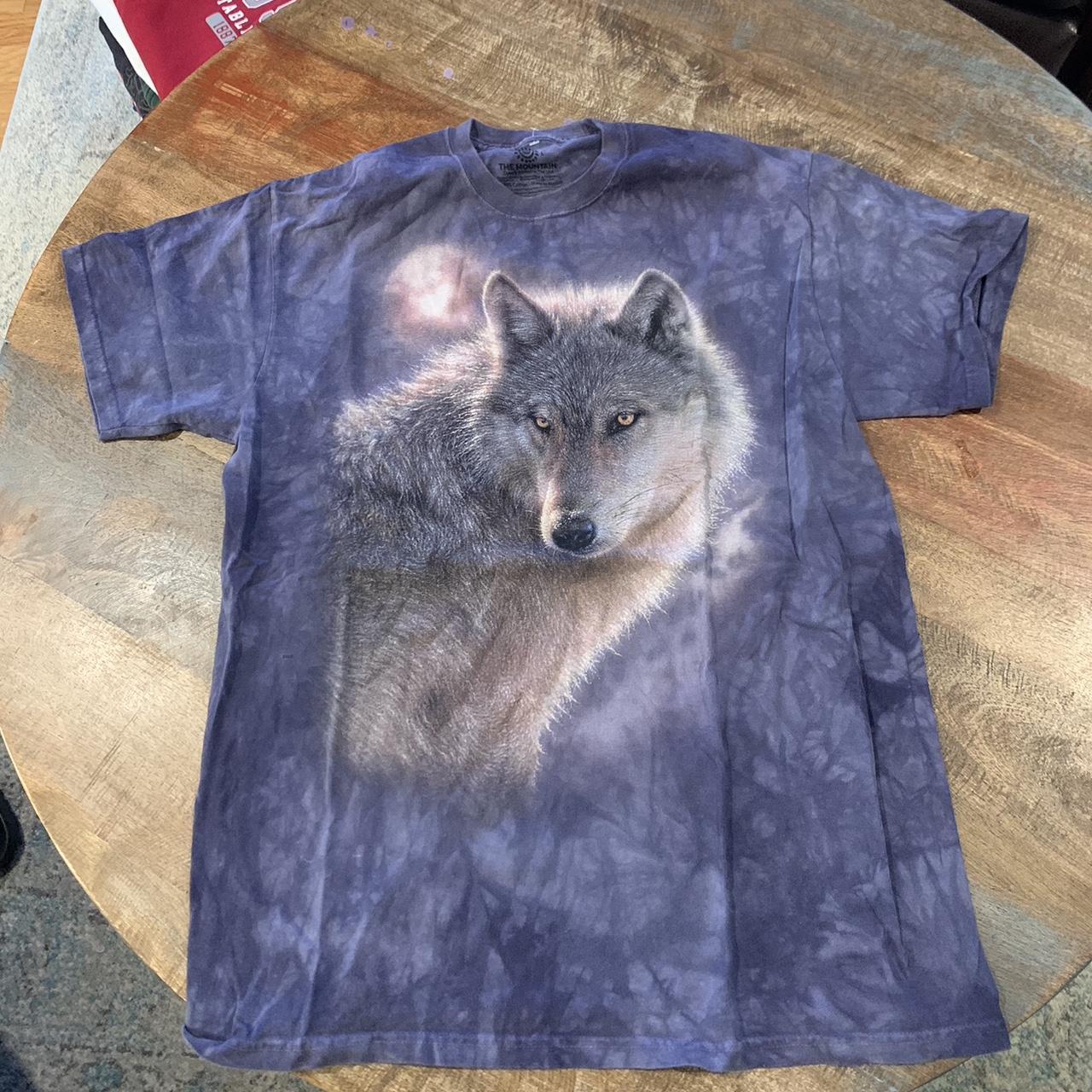 Large The Mountain Purple Wolf T-Shirt Cool... - Depop