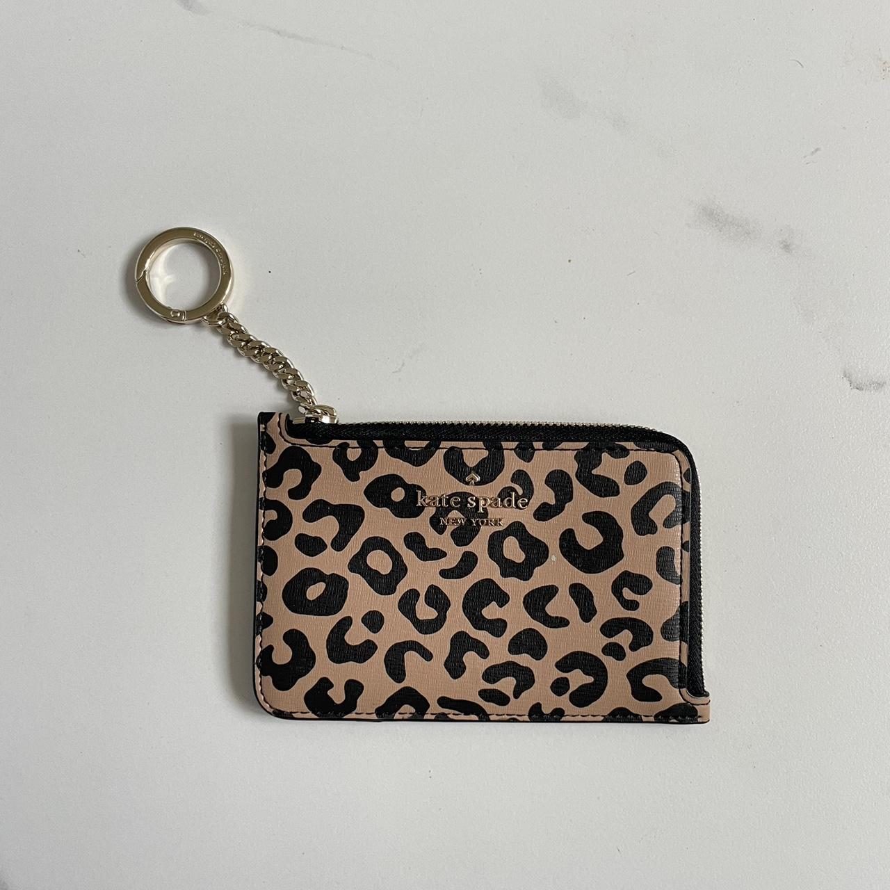 Kate spade leopard print card holder with chain.... - Depop
