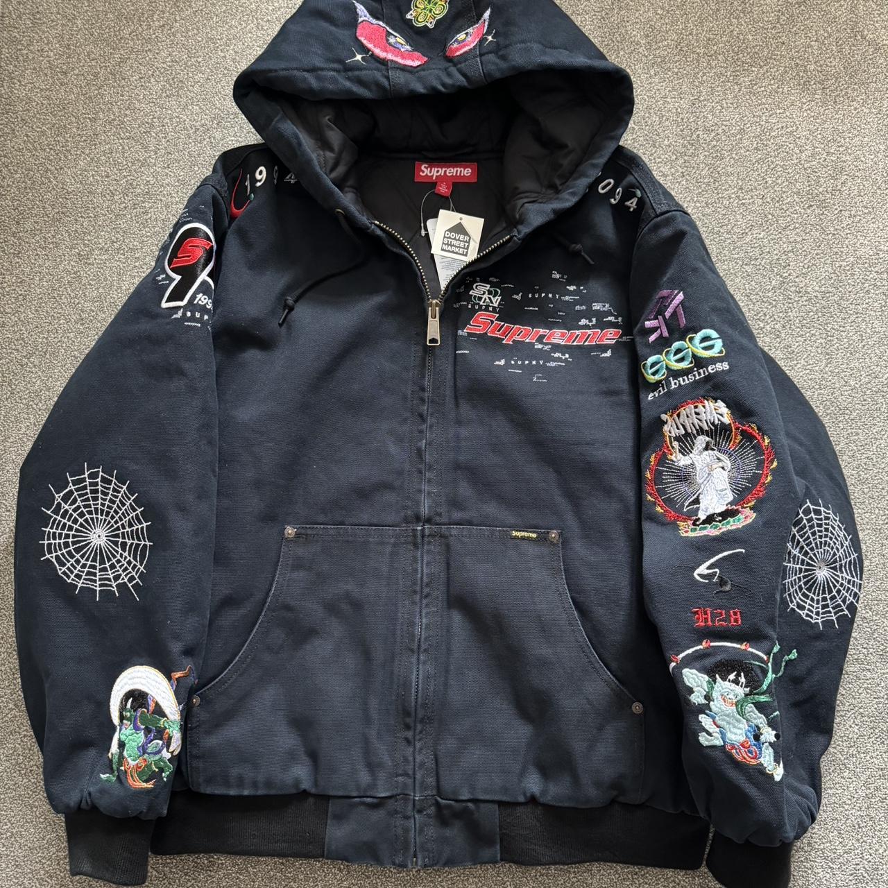 Supreme AOI Hooded Work Jacket Black Size Large In... - Depop