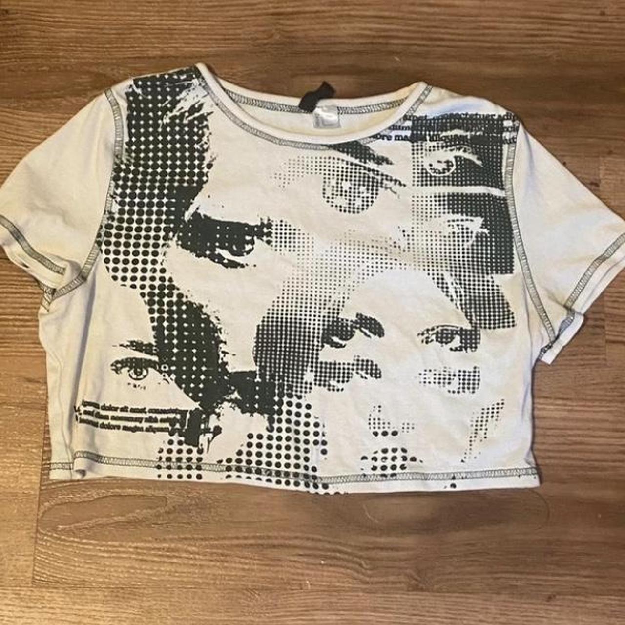 graphic crop top, worn once x #y2k #alt #2000s - Depop