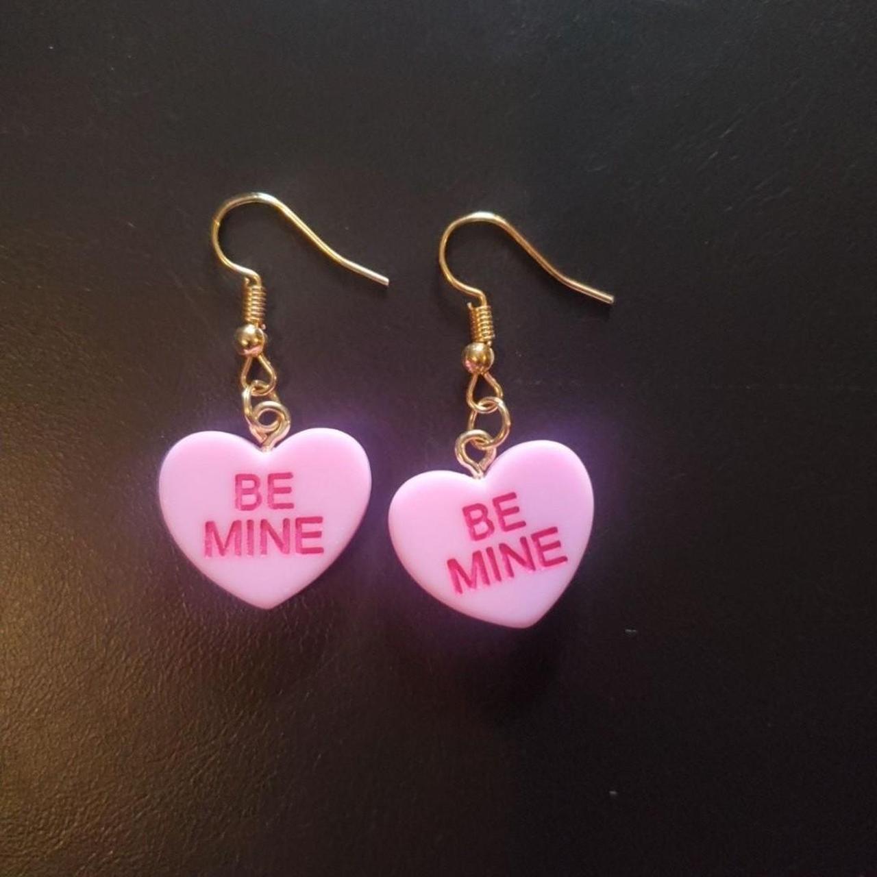 Valentines Day Candy Hearts Dangle Earrings... - Depop