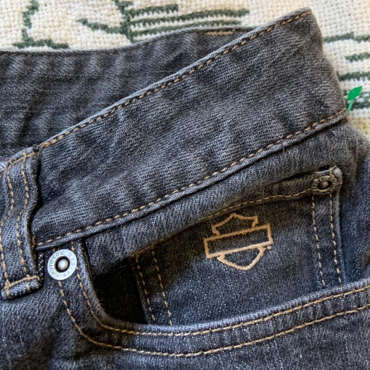 vintage Harley Davidson jeans :) size 12 and in... - Depop