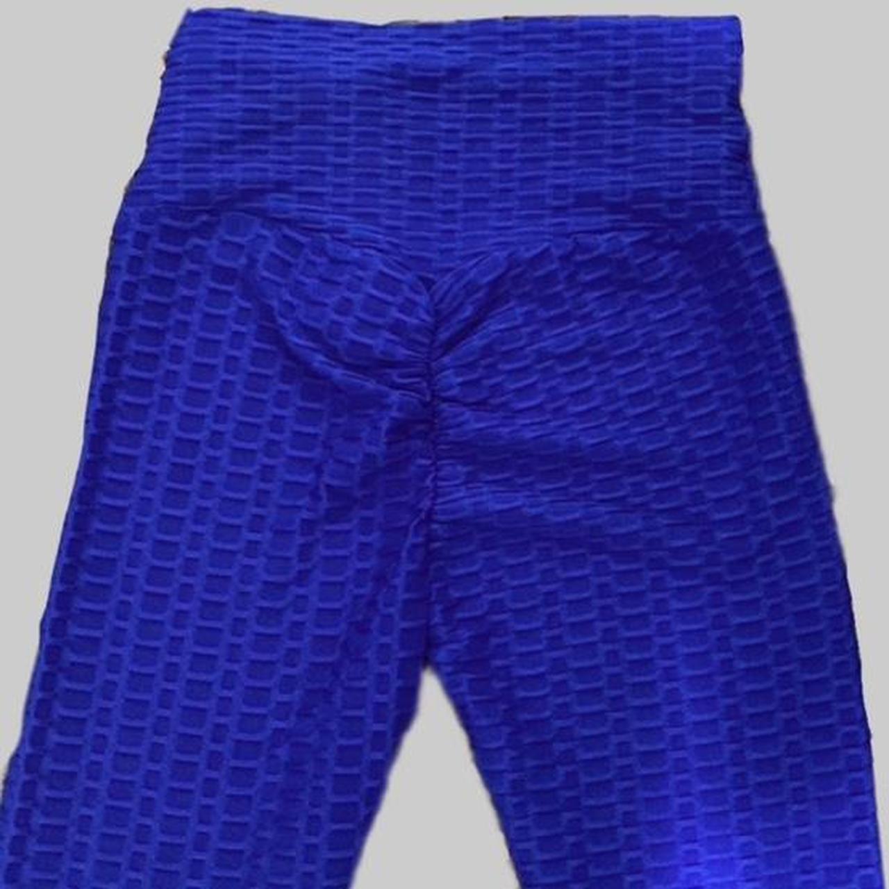 Workout Leggings Royal Blue Honeycomb textured... - Depop