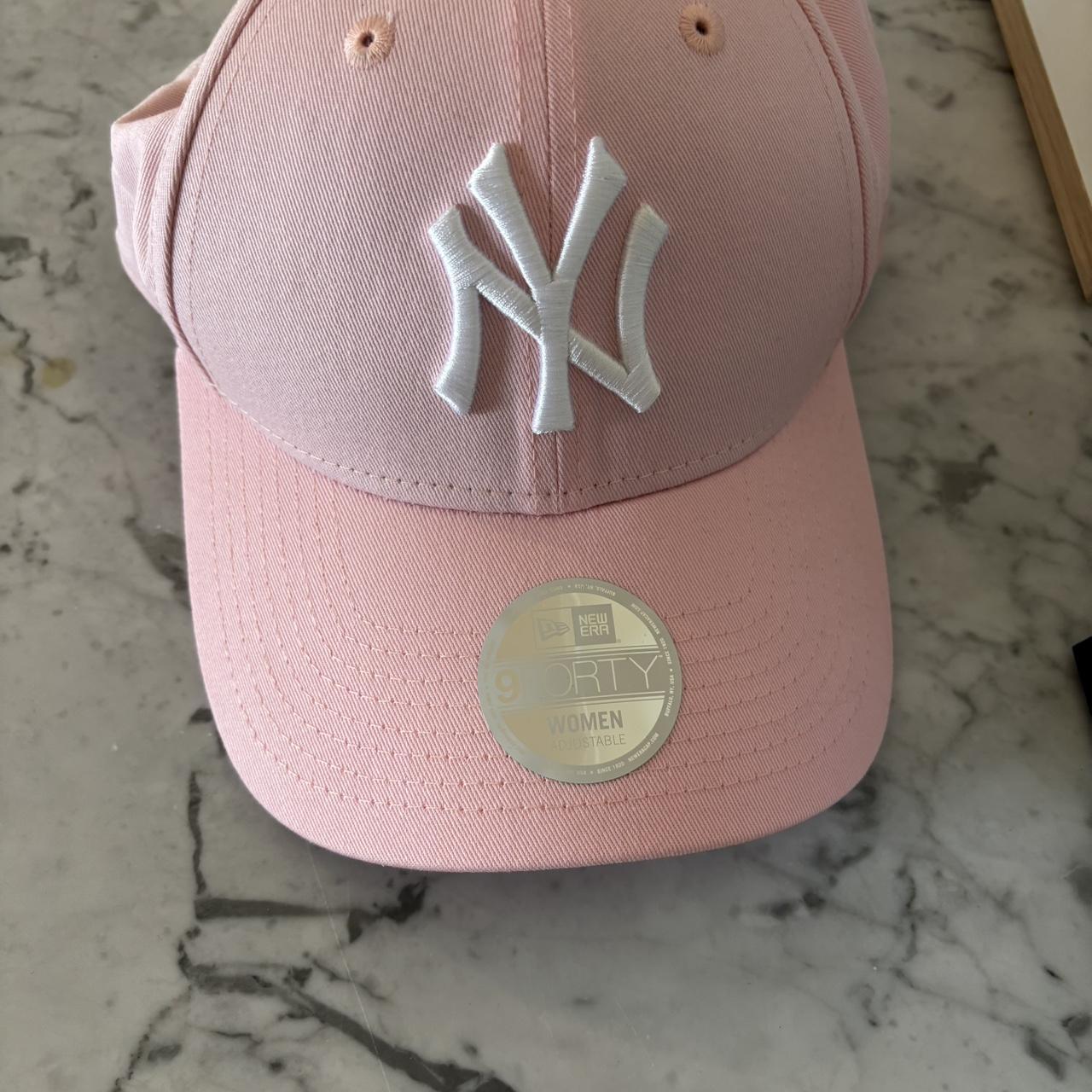 Authentic new era Baby pink NY hat never worn - Depop