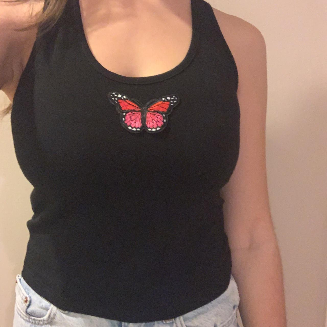 CUSTOM HANDMADE butterfly tank top! Fits sizes S and... - Depop