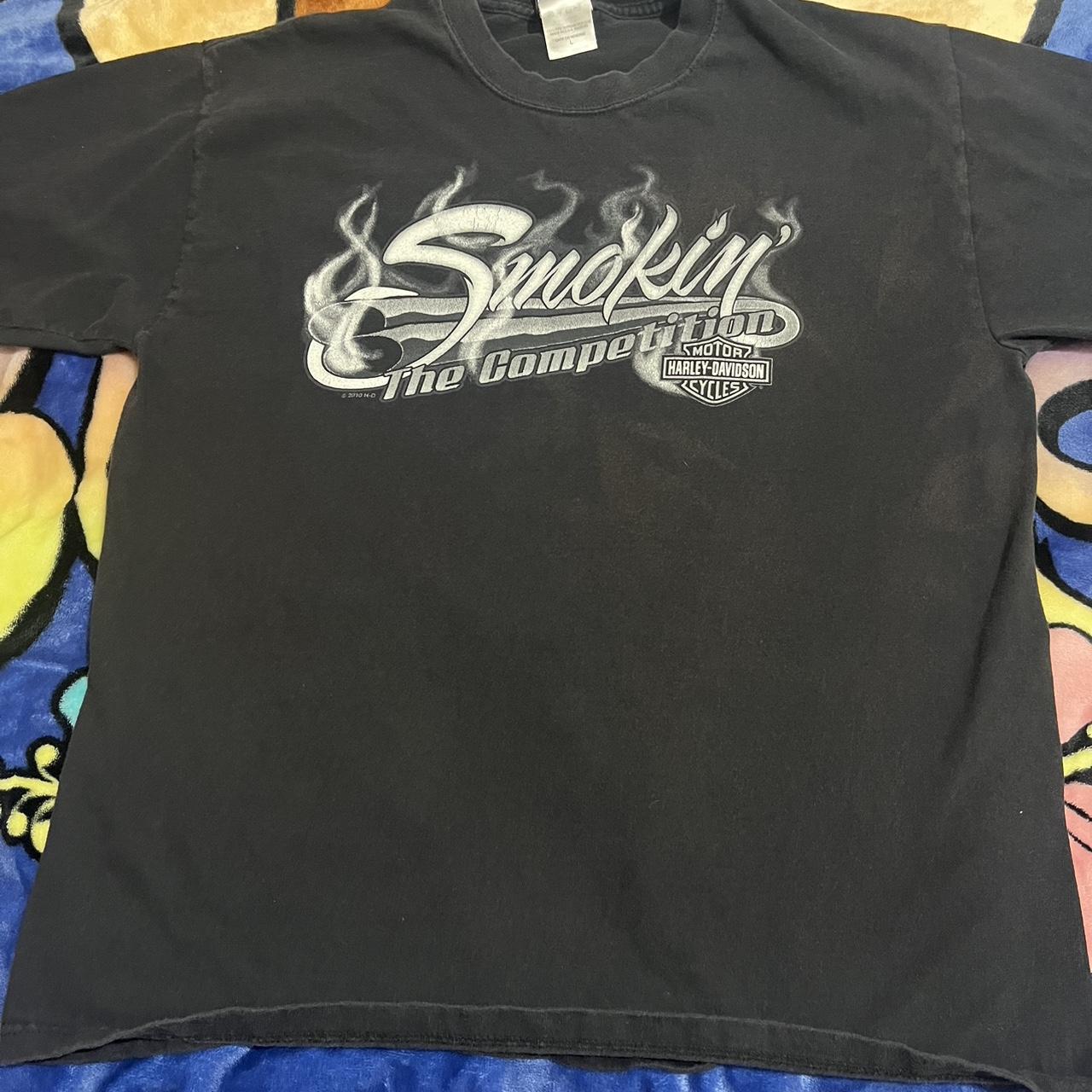 PRICE IS FIRM!! Black Harley Davidson Smokin the... | Depop