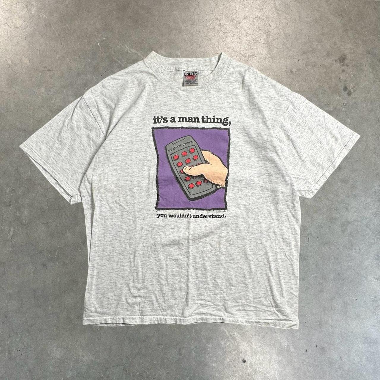 Oneita Men's Grey T-shirt | Depop