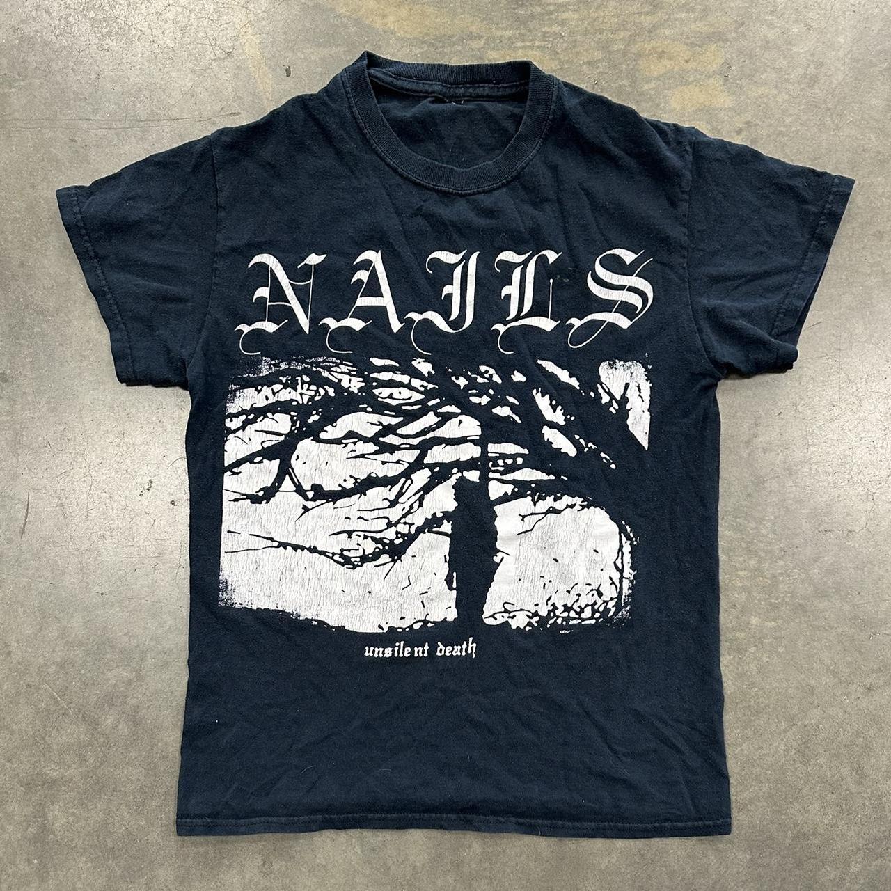 Nails death metal goth band music rock tee #depop... - Depop