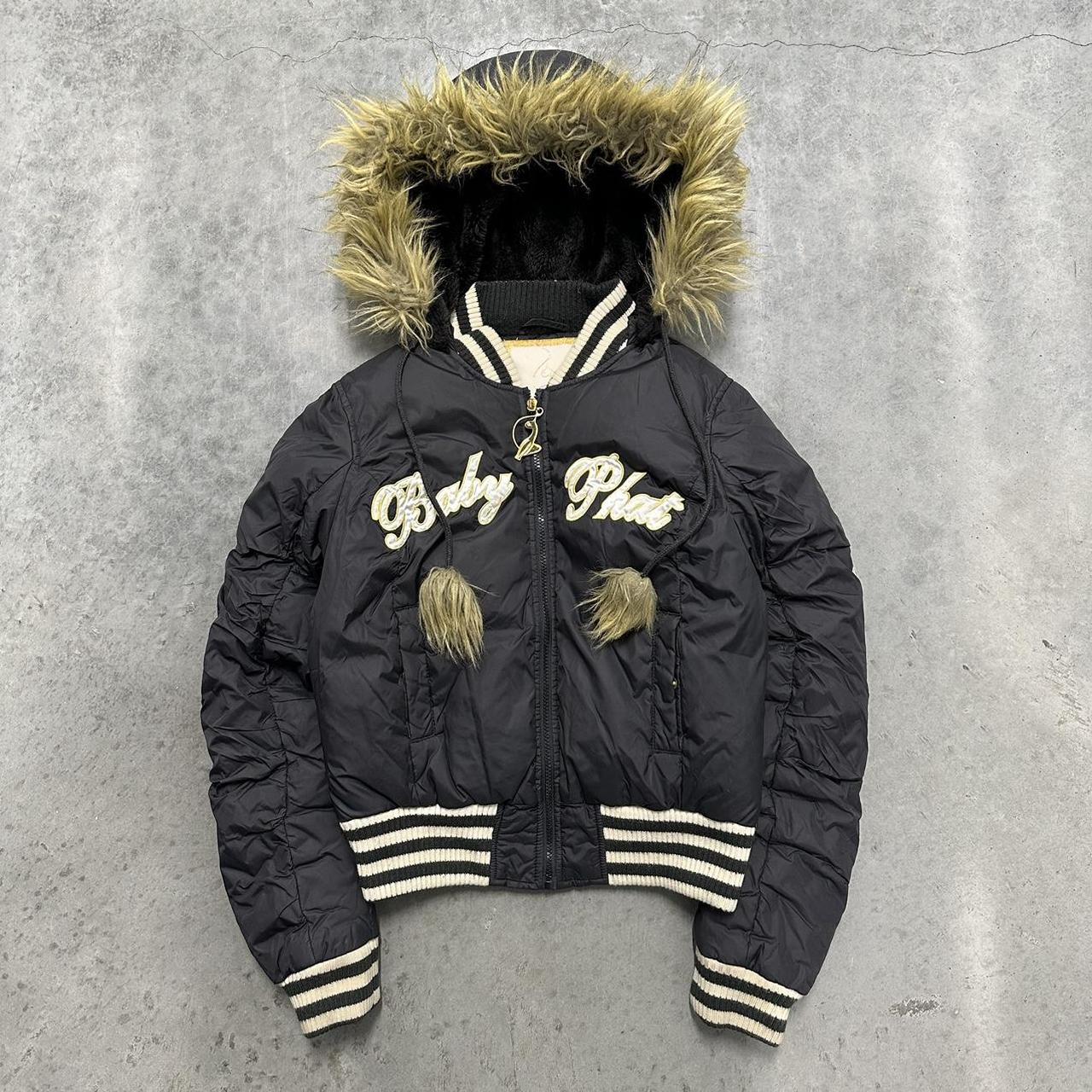 2000s Baby Phat Fur Hooded puffer jacket #depop... - Depop