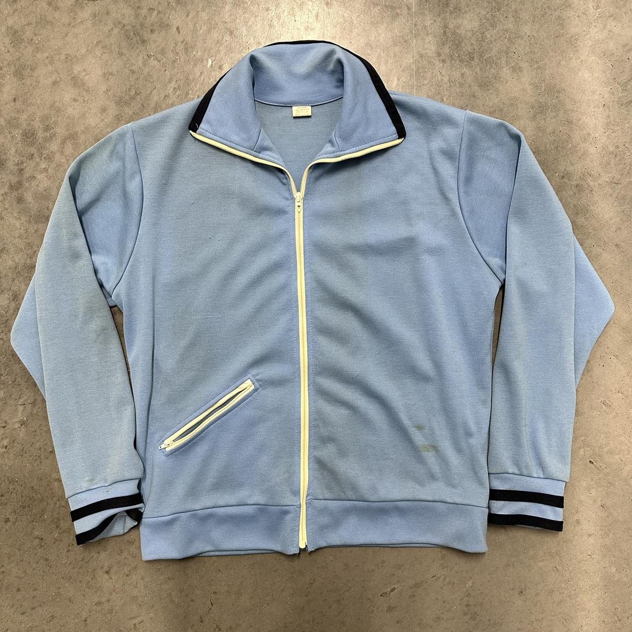 1970s Talon Zipper baby blue track jacket I don’t... - Depop