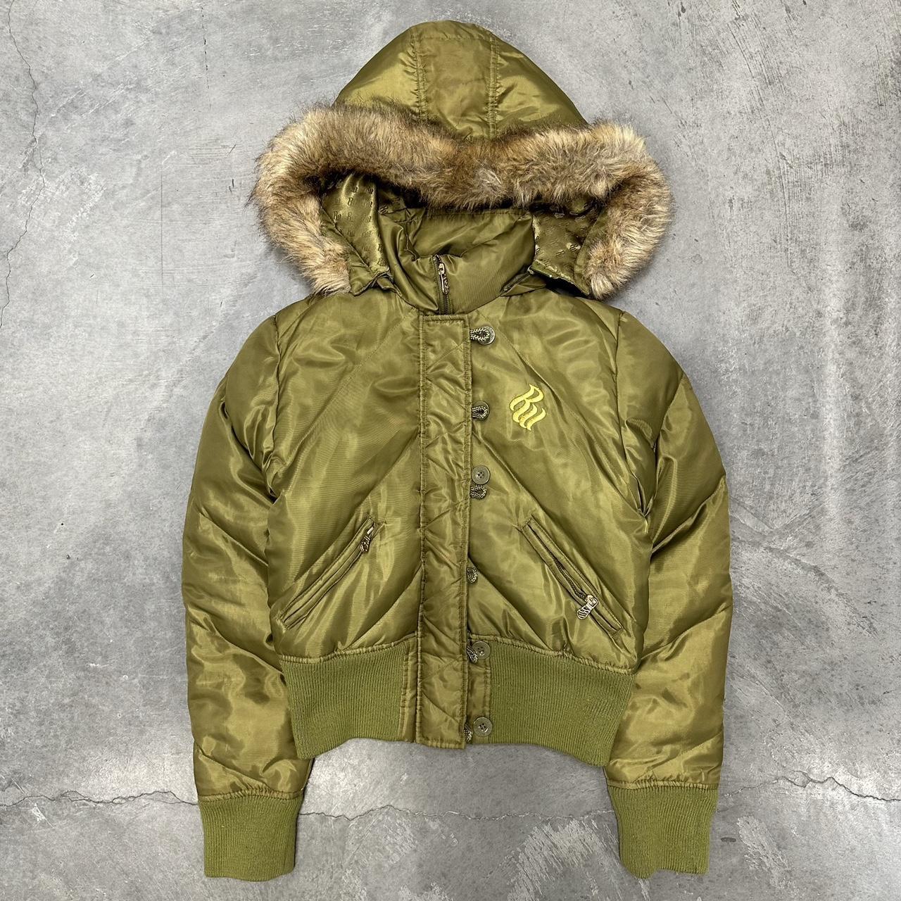 Y2K Rocawear fur hooded jacket Missing one button... - Depop