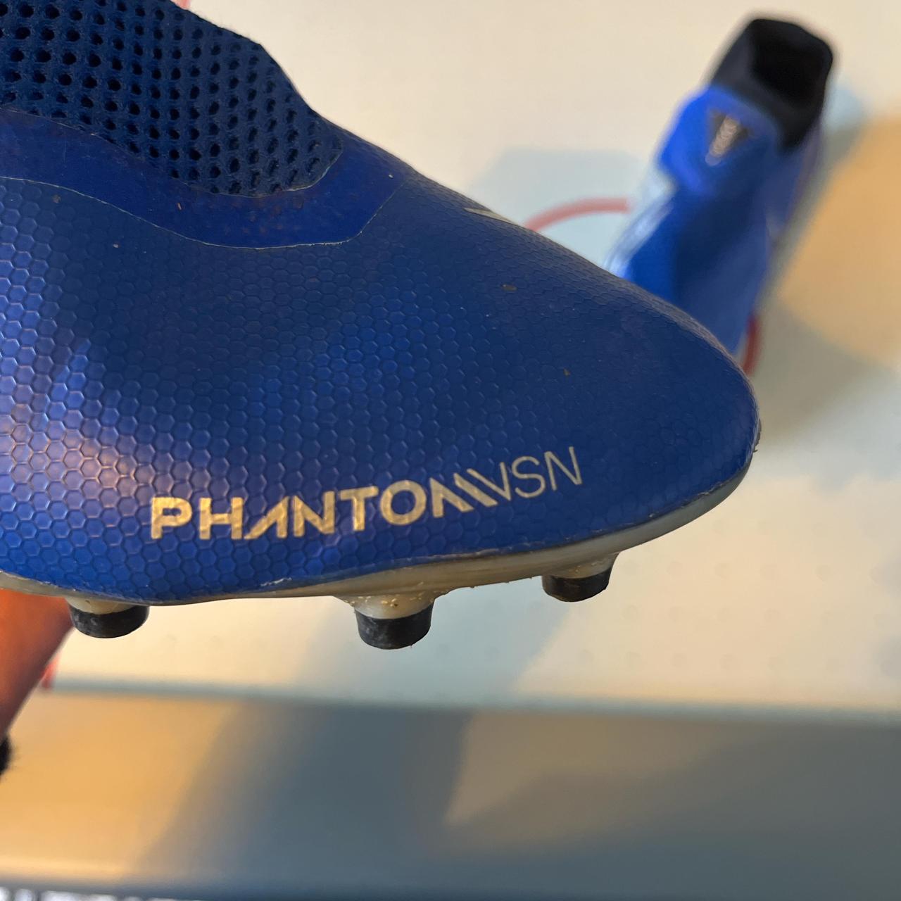 Blue and silver Nike phantom football boots. Slight... - Depop