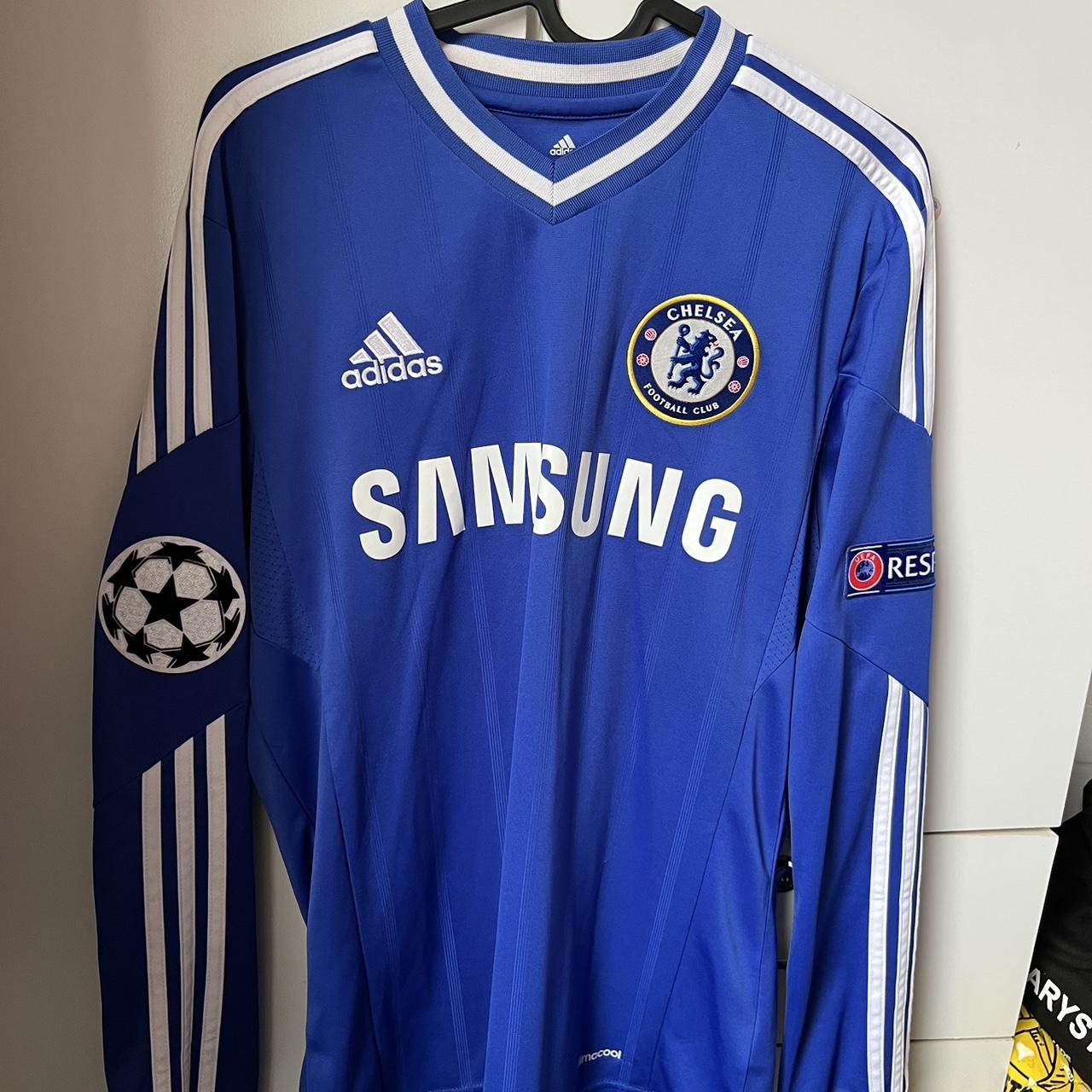 Chelsea 13/14 Home Shirt L/S Hazard 17 UCL name set... - Depop
