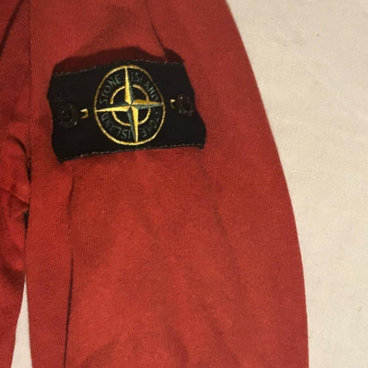 Burgundy/Red Stone Island - Jumper/Sweatshirt... - Depop