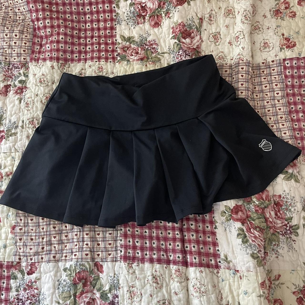 k swiss black pleated skirt - Depop