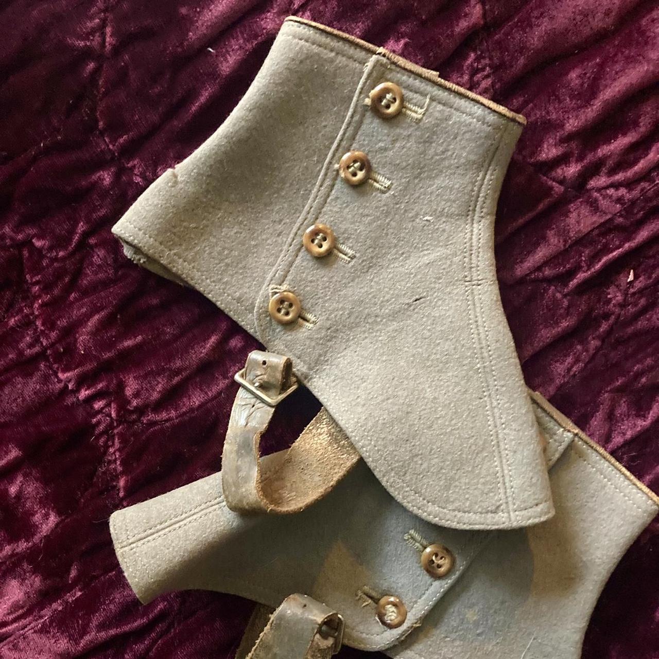 Vintage Spats (splatter guards) Grey felted wool... | Depop