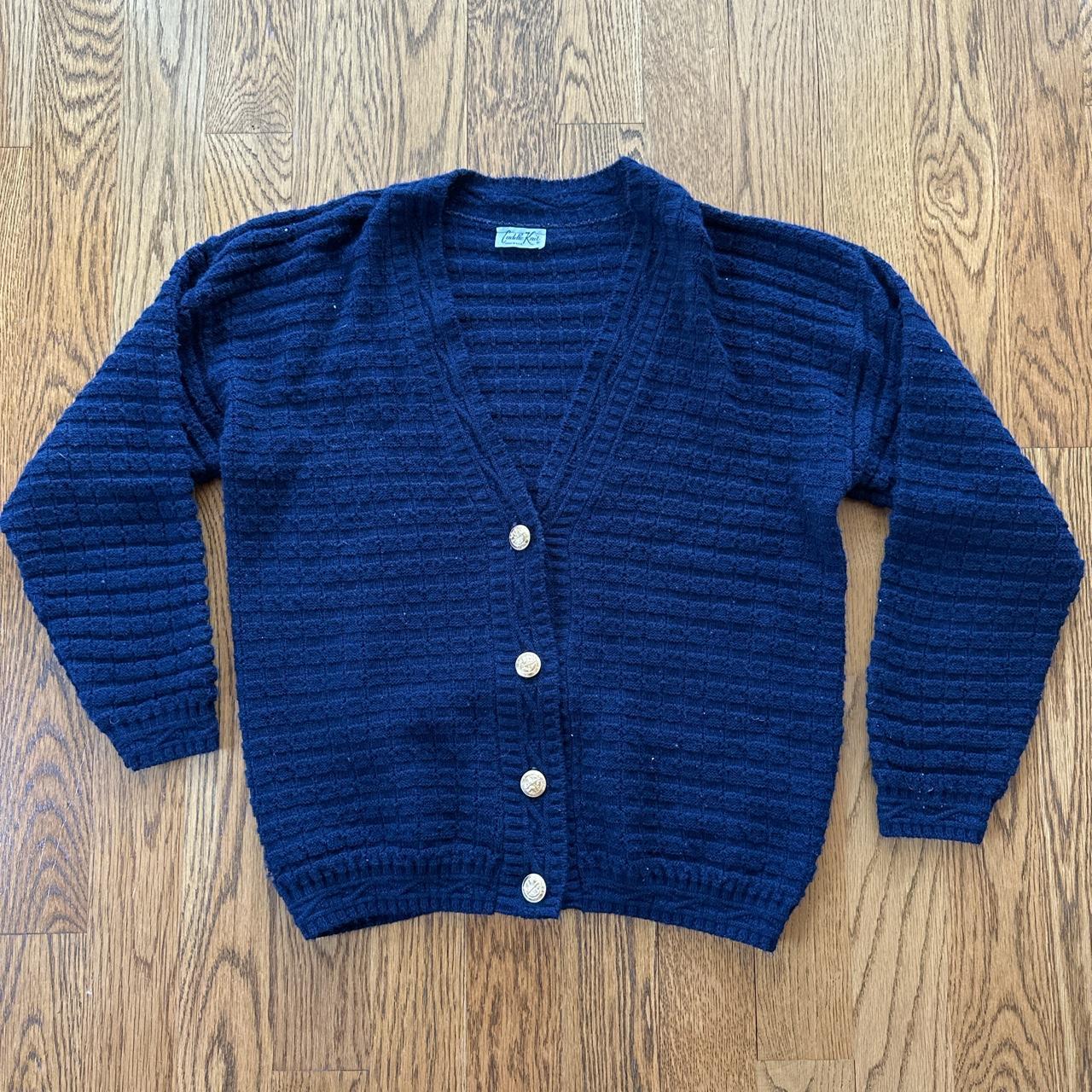 Cuddle knit blue fuzzy cardigan No size, like... - Depop