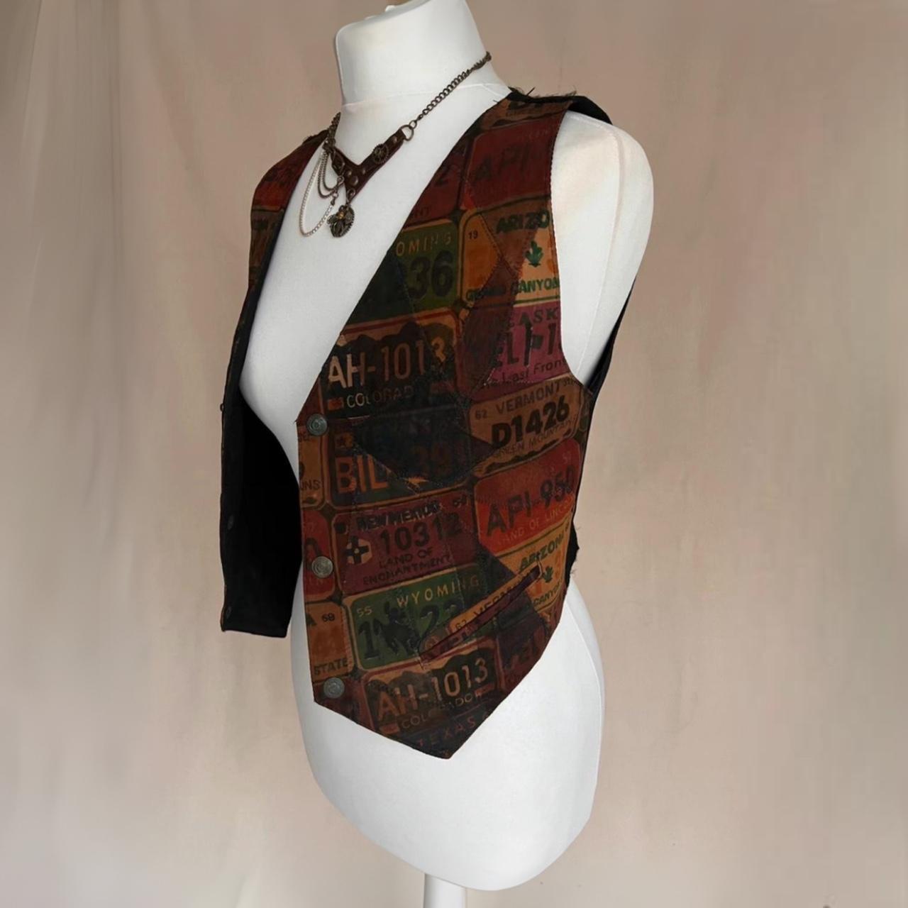 Vintage cowboy western panel vest Size M Length... - Depop