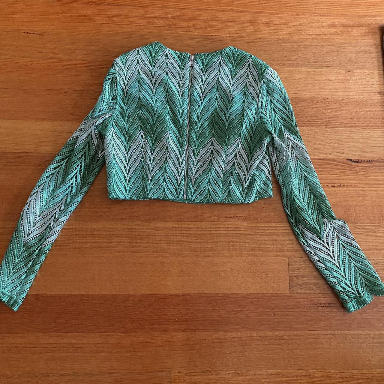Mossman Rise & Fall crop top in vibrant chevron lace... - Depop