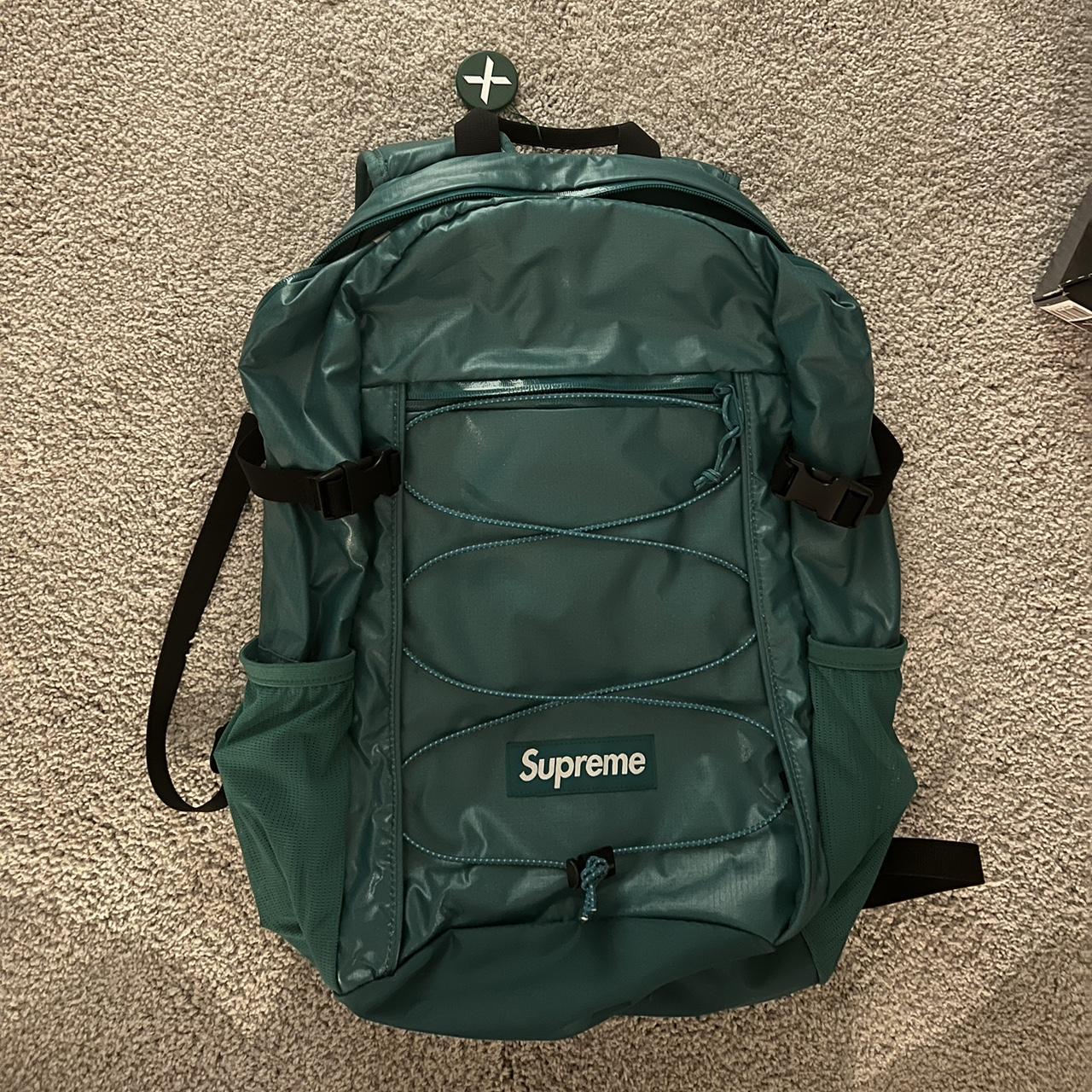 Brand new, never used Supreme teal backpack... - Depop