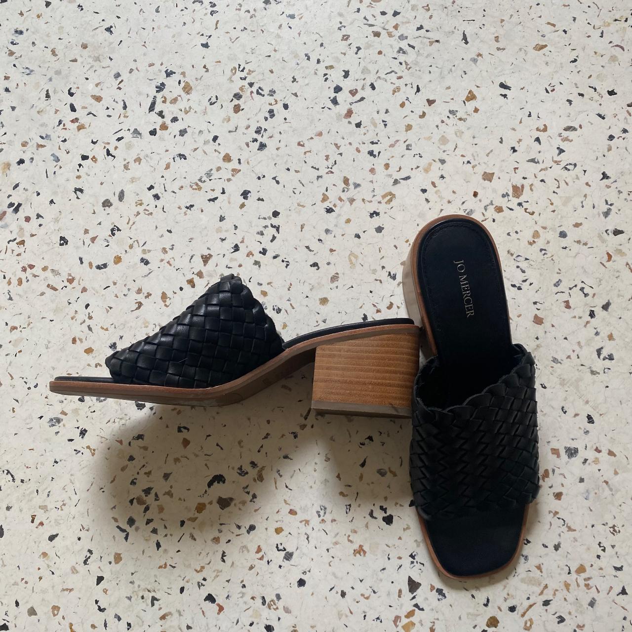 JO MERCER BLACK LEATHER HEELS SIZE: US 9 - Depop