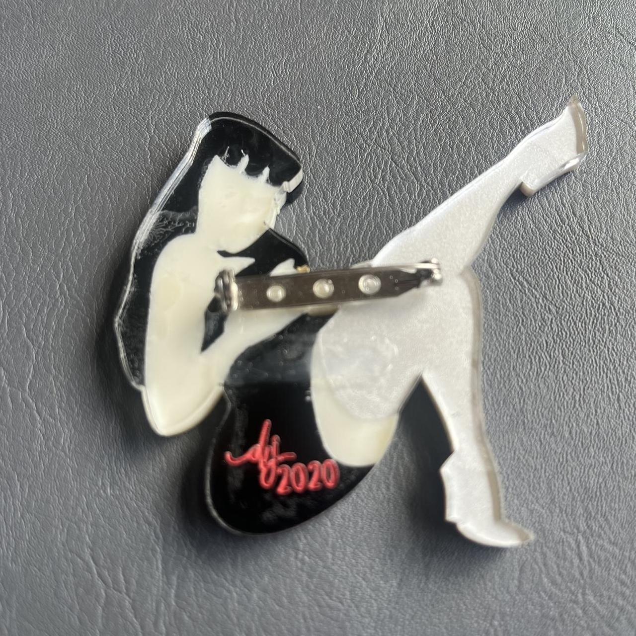 Psycho Billy girl brooch Pinup Pals illustartion by... | Depop
