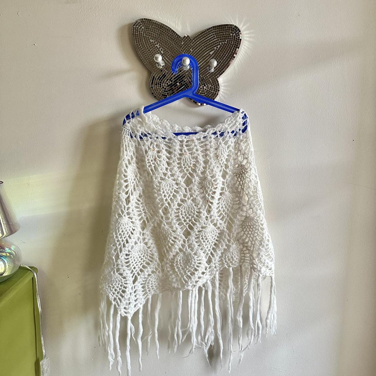 COTTAGE CORE SEQUIN KNIT PONCHO if your with me... - Depop
