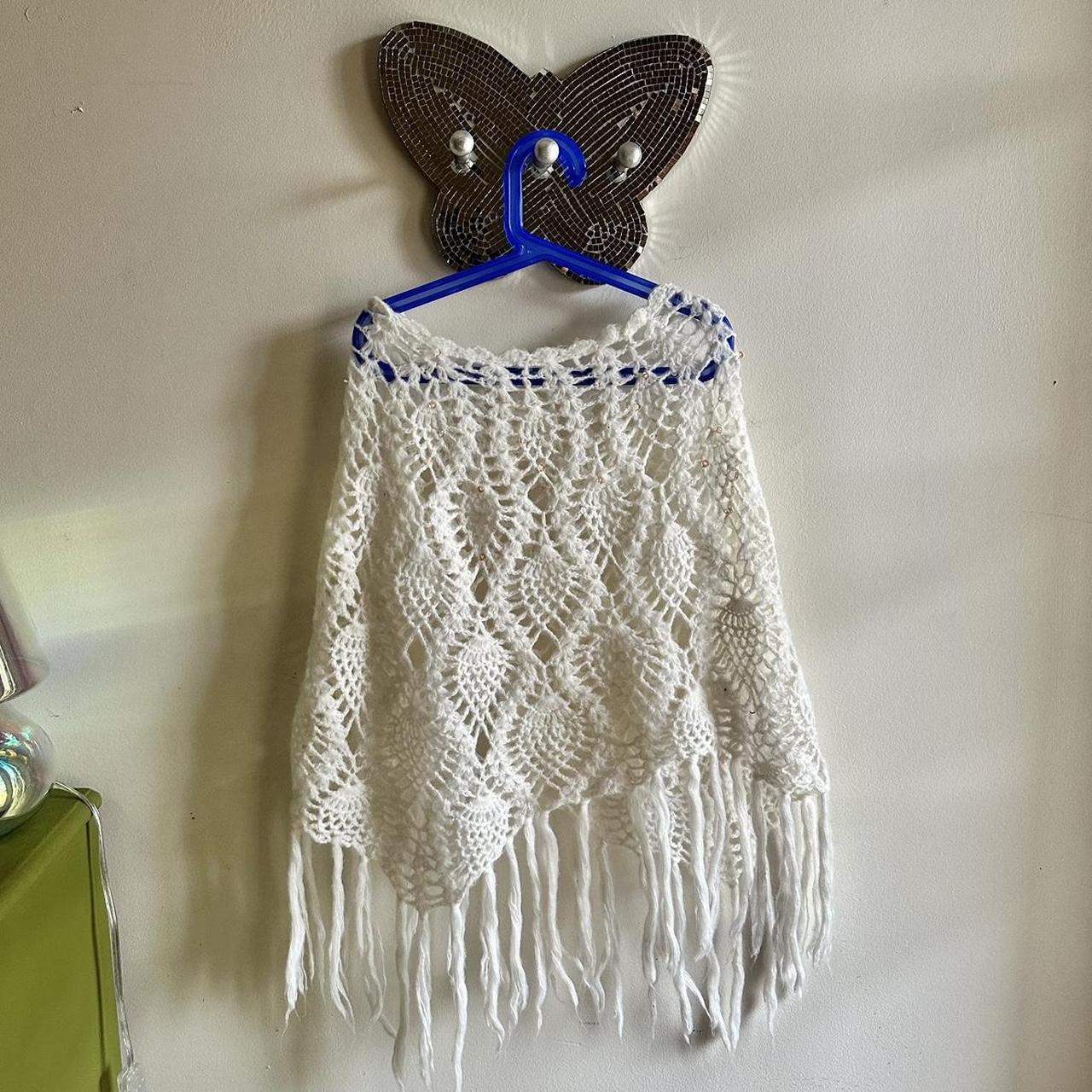 COTTAGE CORE SEQUIN KNIT PONCHO if your with me... - Depop