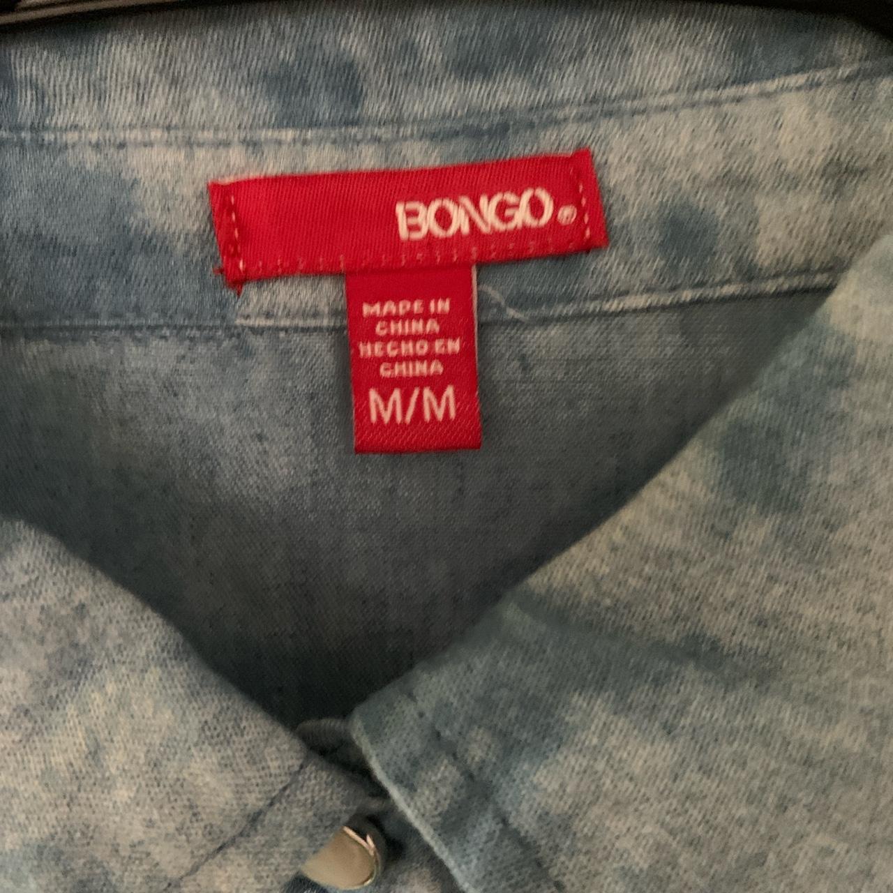 Vintage 80s BONGO cropped long sleeve button shirt... - Depop