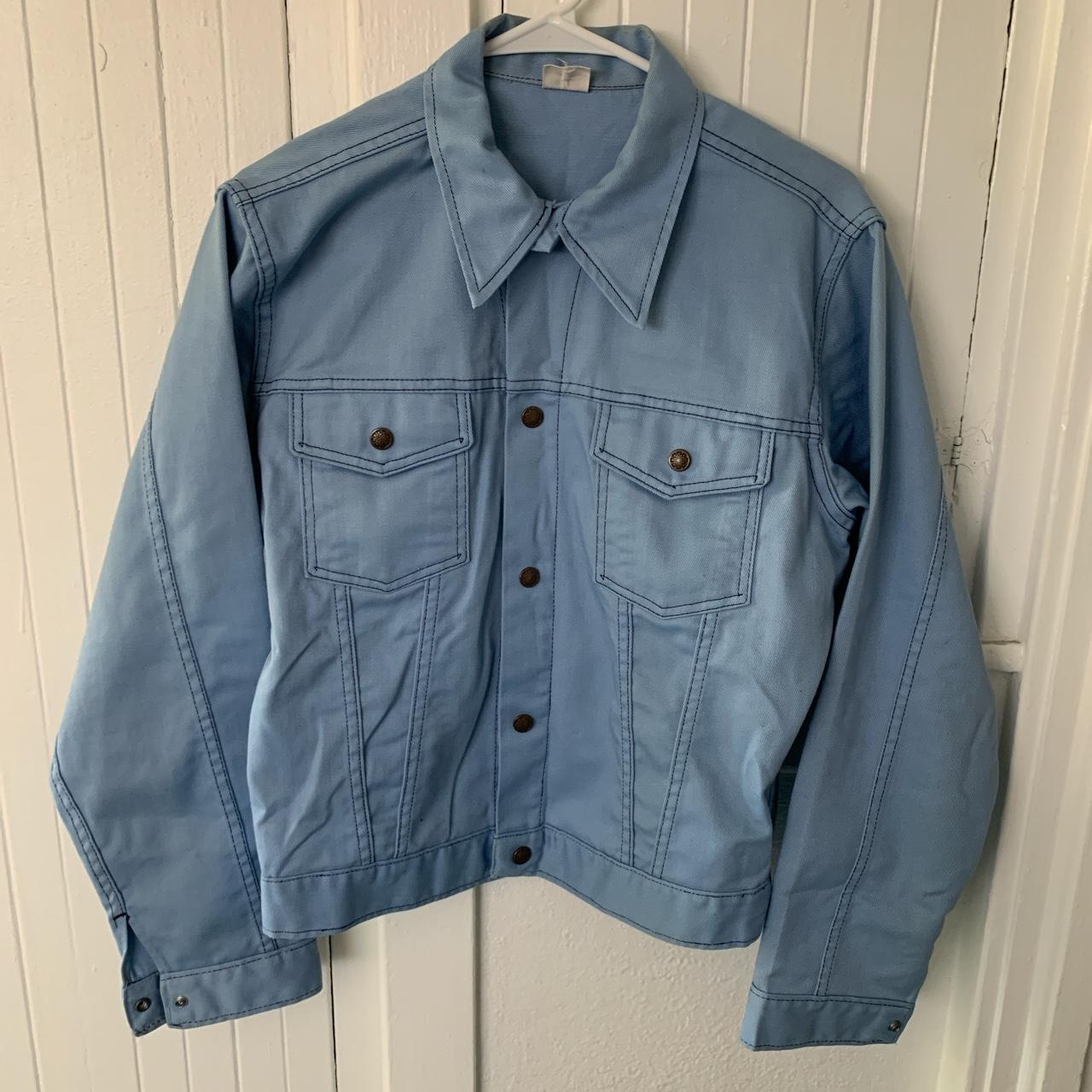 Montgomery Ward vintage 70s trucker jacket in... - Depop