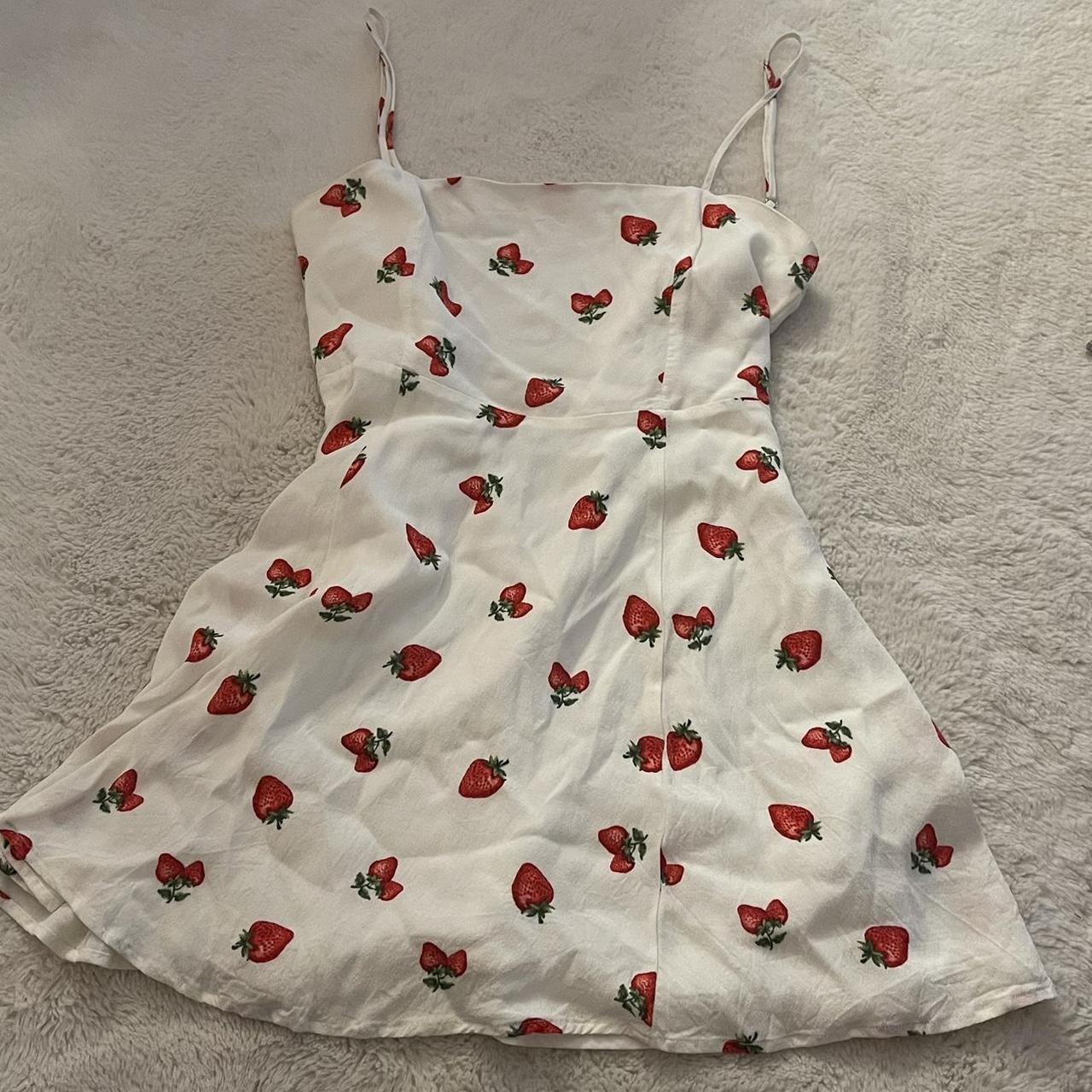 forever 21 strawberry cottagecore dress edit: idk... - Depop
