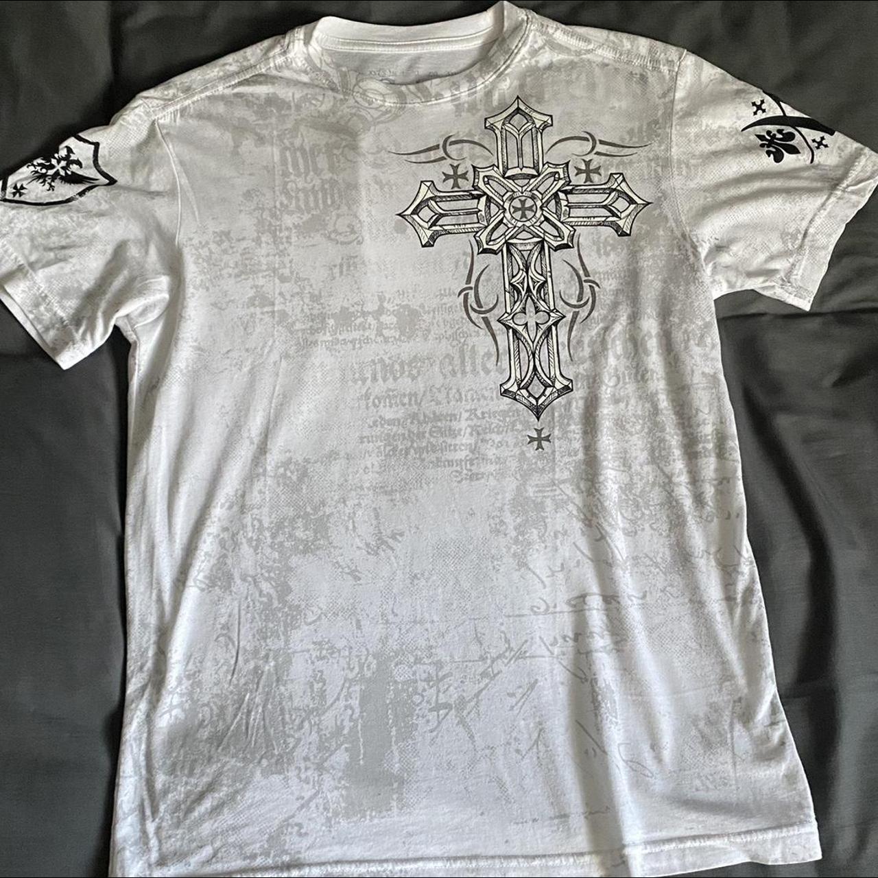 Archaic By Affliction T Shirt Cross Angel Tribal... - Depop